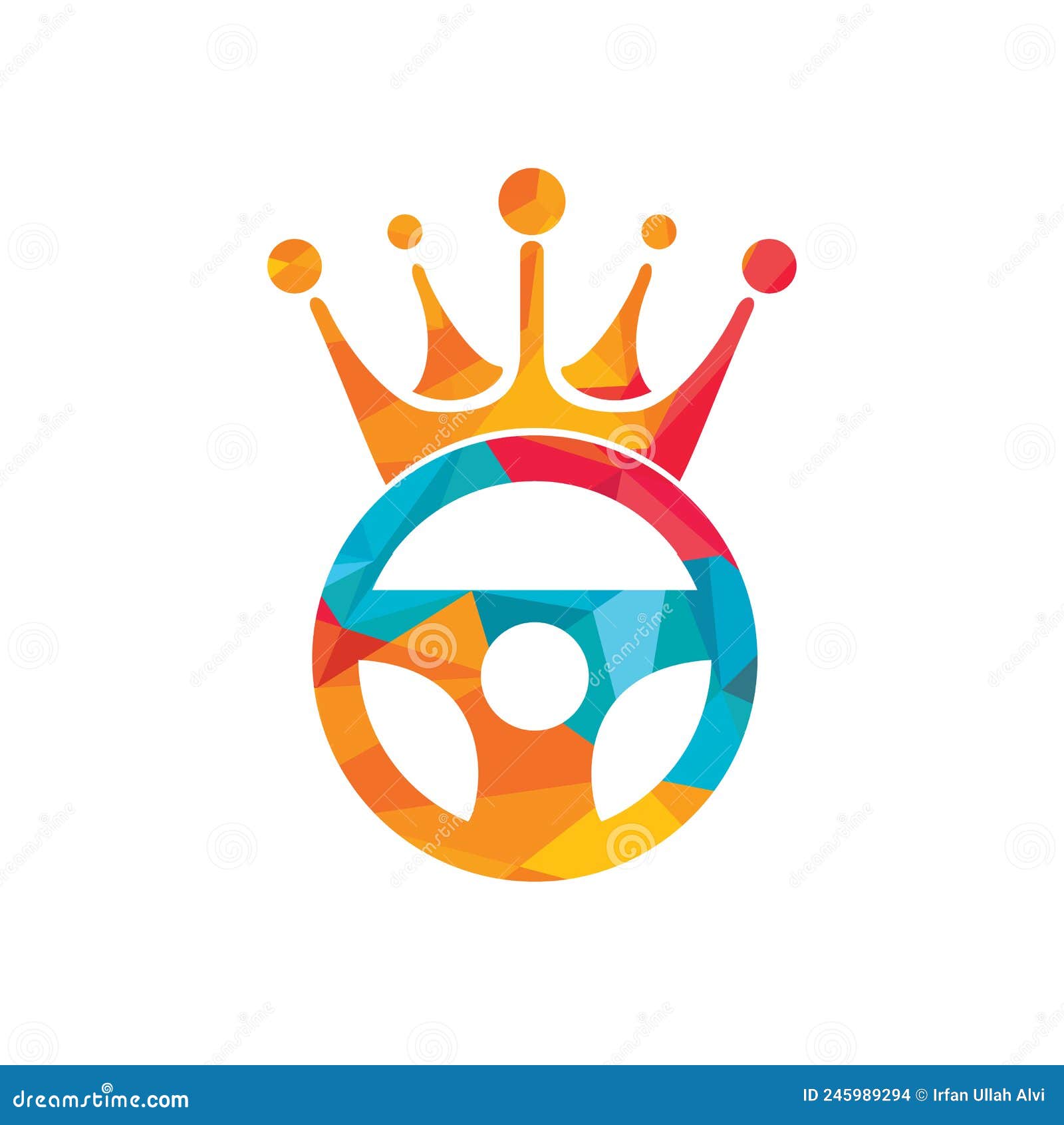 Drive King Vector Logo Design. Steering and Crown Vector Icon. Stock ...