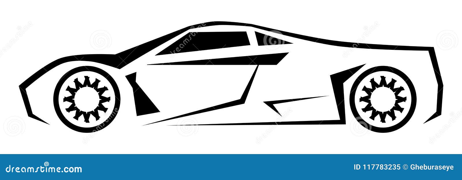 Automobile Stilizzata in Bianco E Nero Isolata Illustrazione Vettoriale ...