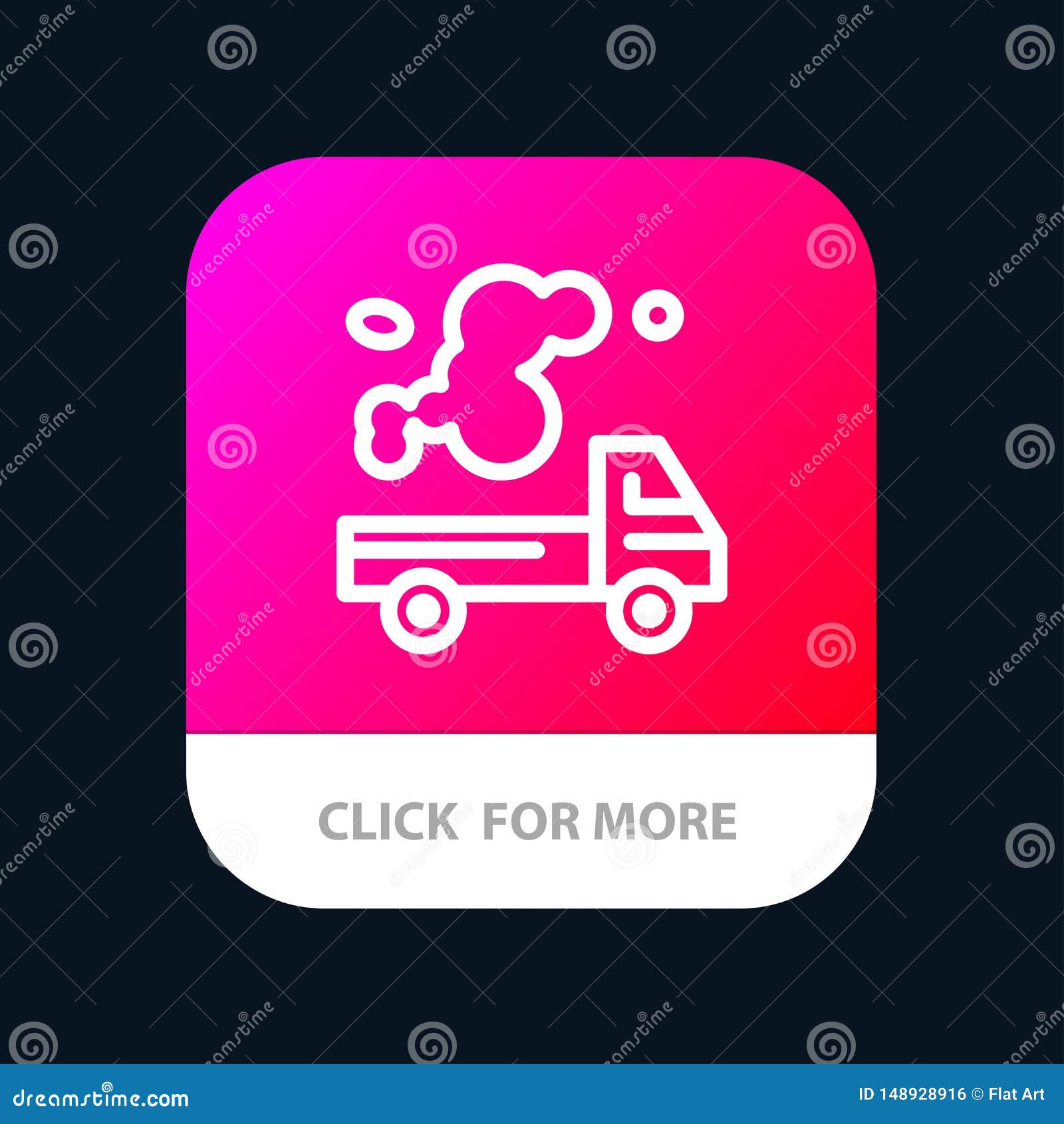 Automobile, Truck, Emission, Gas, Pollution Mobile App Button. Android ...