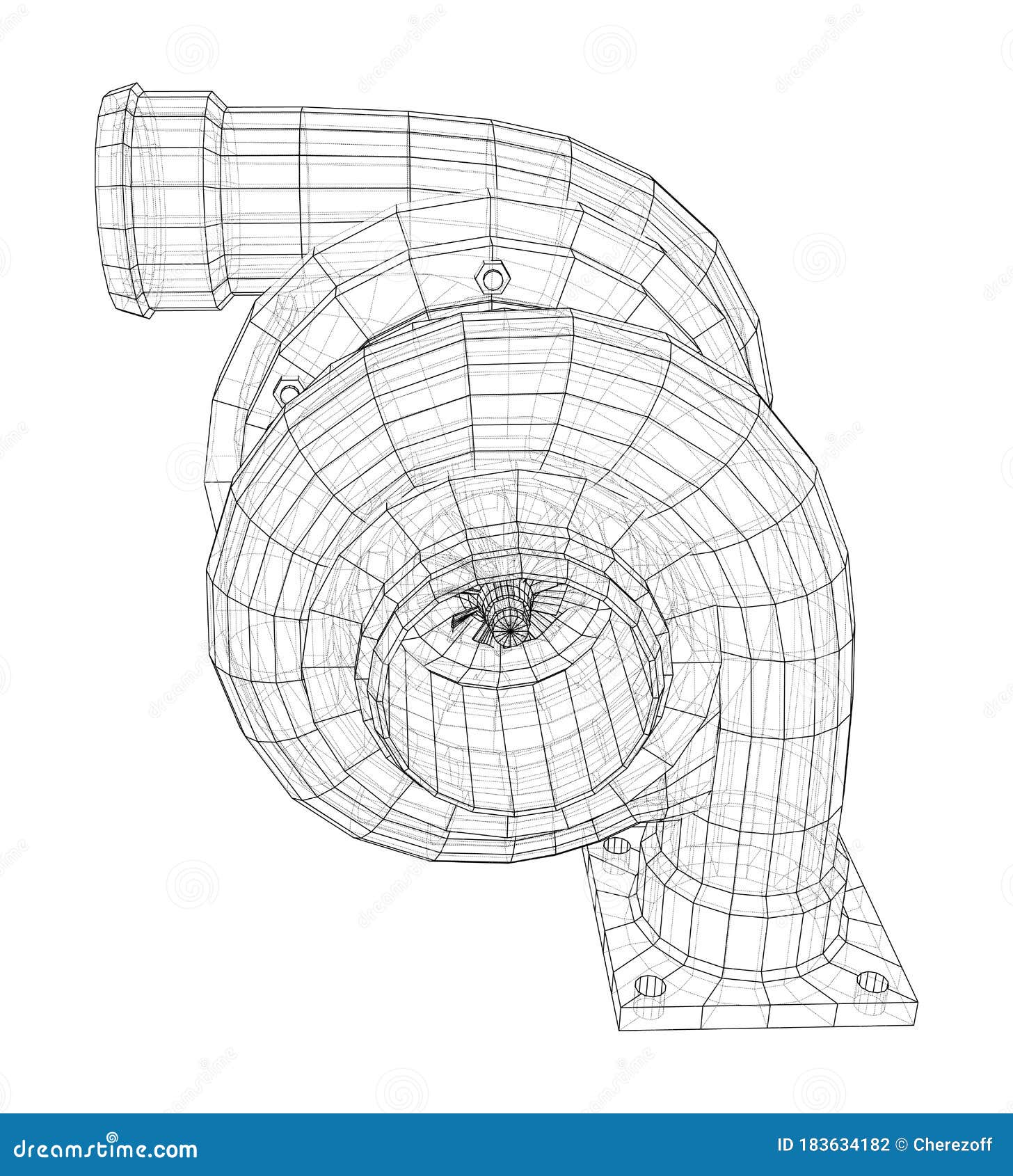 Automobile Turbocharger Concept Outline. Vector Stock Vector ...