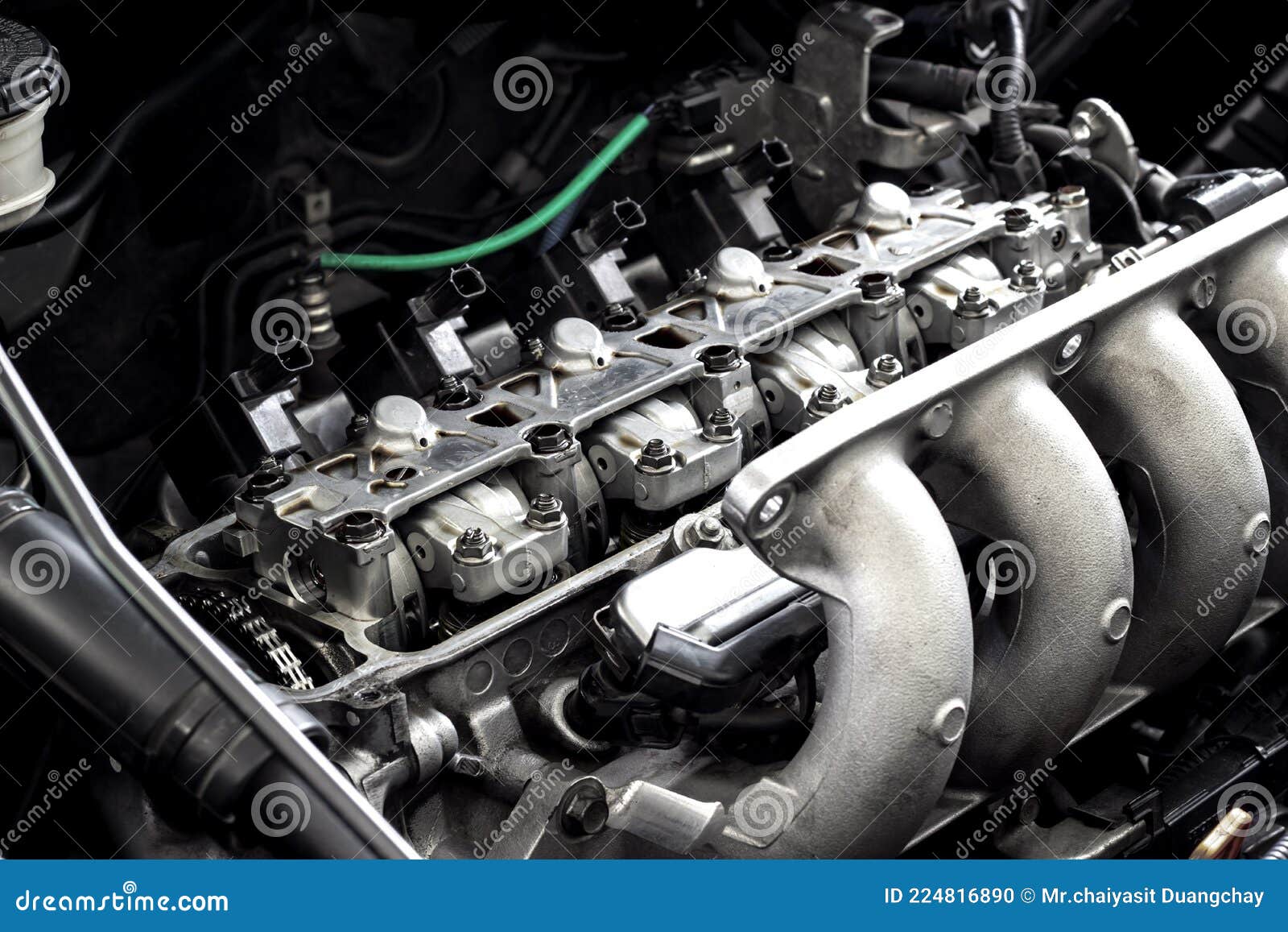 Automobile Valve System of Car Engine Maintenance Stock Photo - Image ...