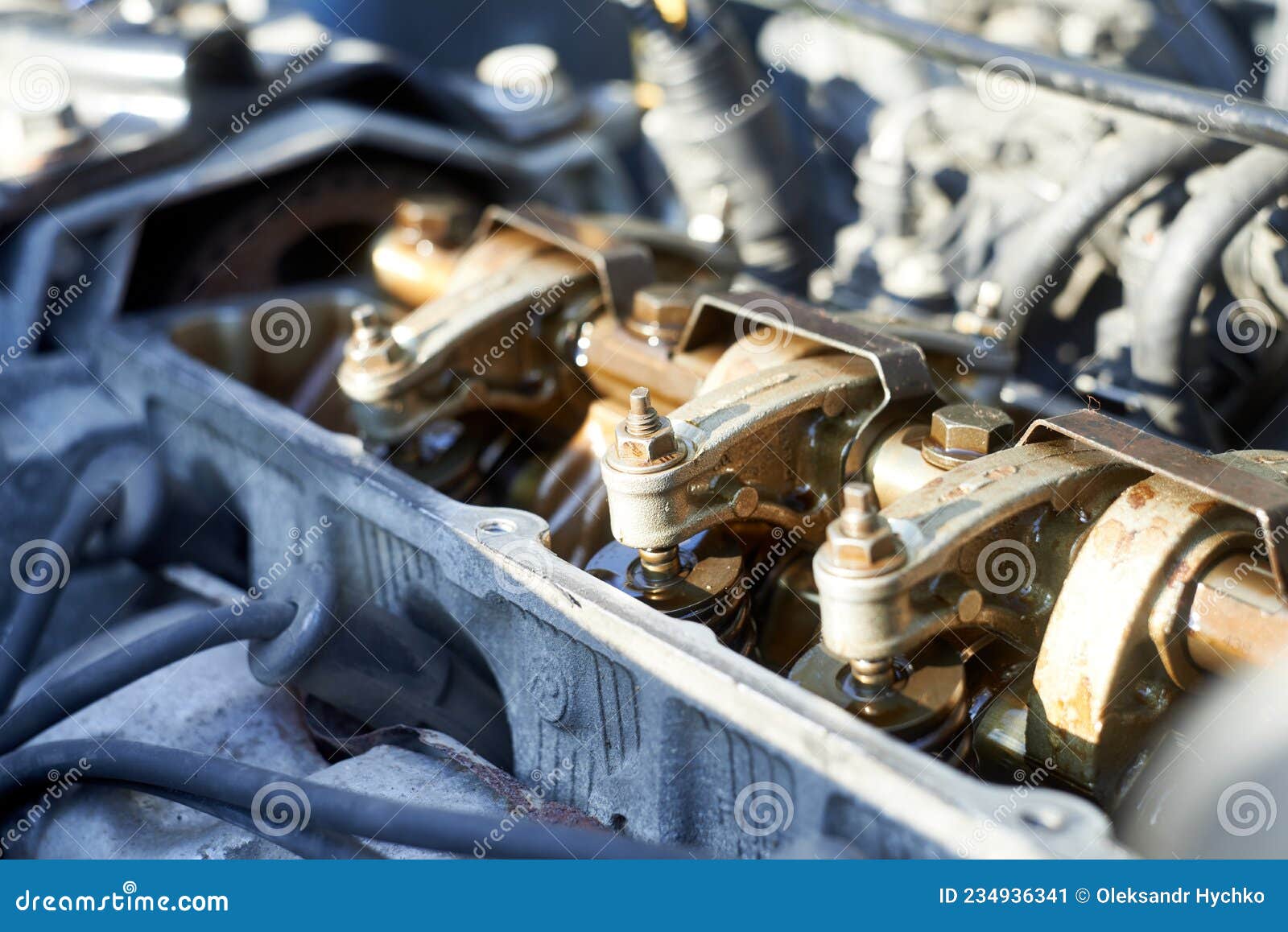 Automobile Valve System of Car Engine Maintenance and Service Stock ...