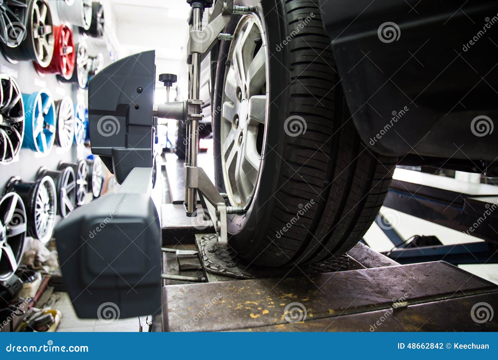 Automobile wheel alignment stock photo. Image of camber - 48662842