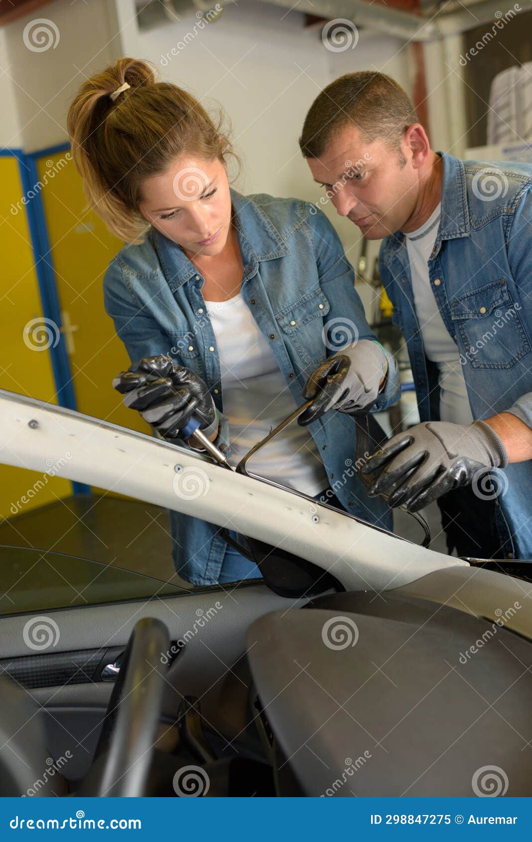 Automobile Windshield or Windscreen Replacement Stock Image - Image of ...