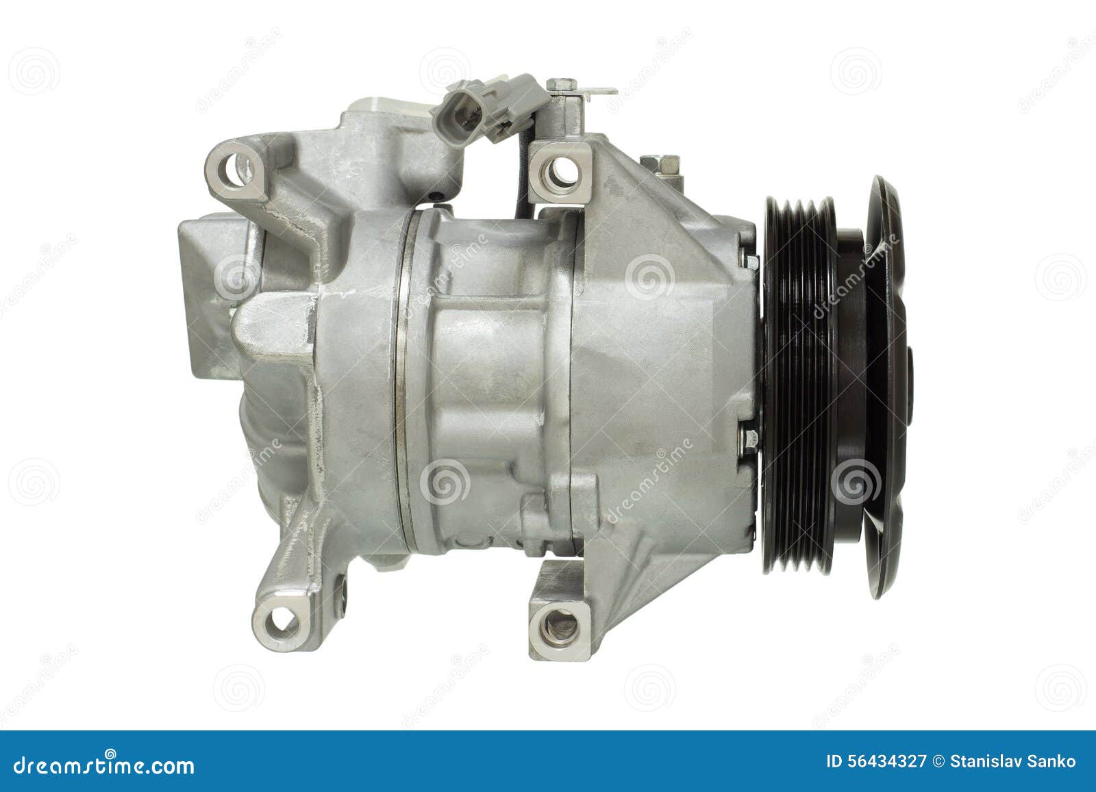 Automotive Air Conditioning Compressor on a White Stock Image - Image ...