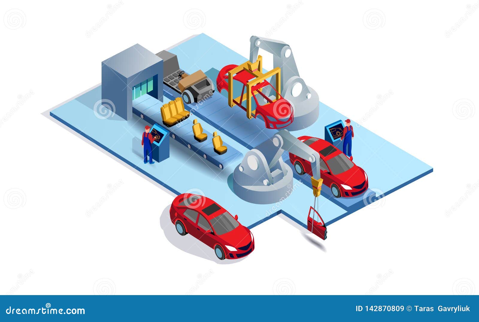 Automotive assembly line stock vector. Illustration of isometric ... Automotive assembly line stock vector. Illustration of isometric ...