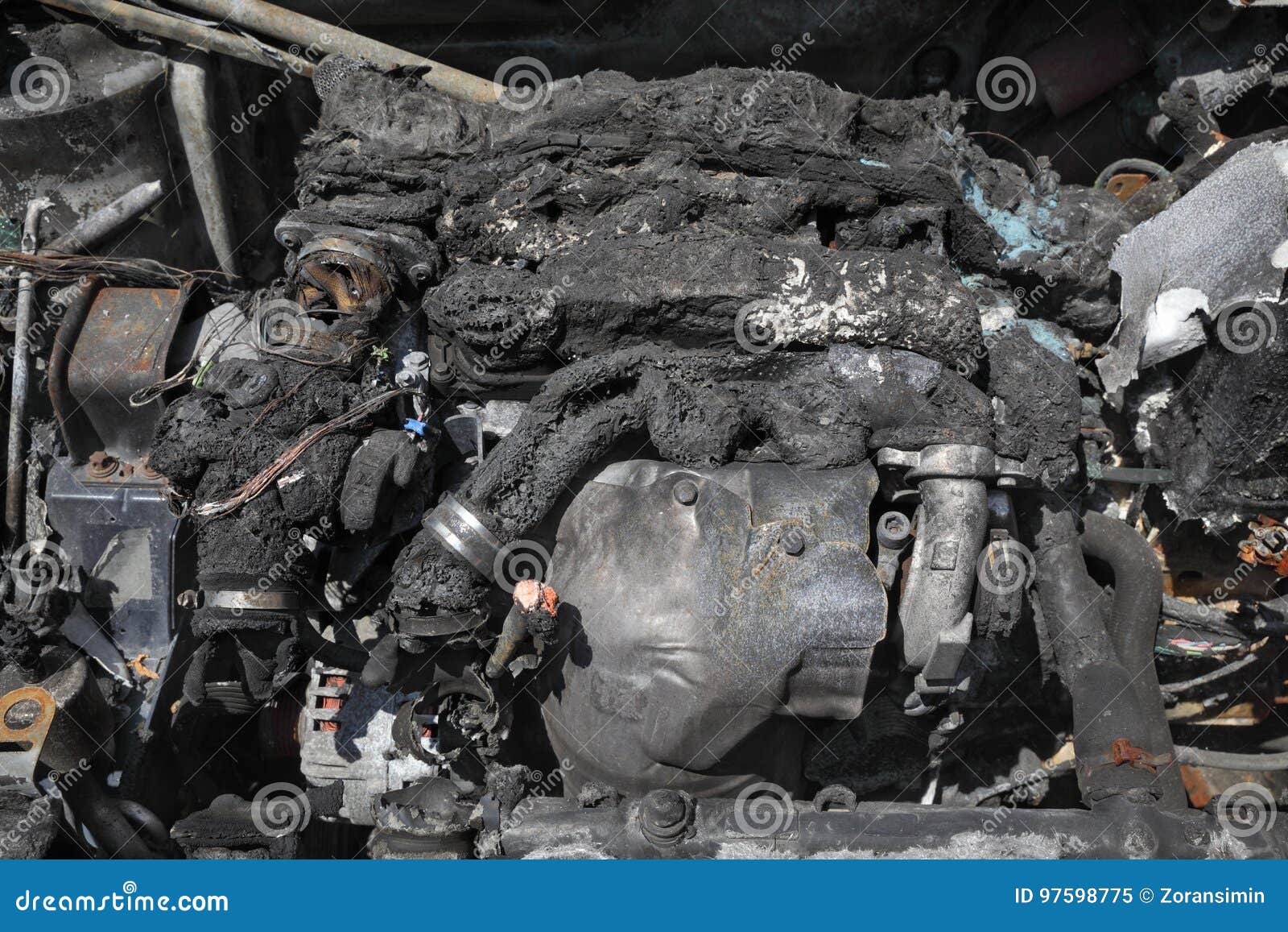 Automotive, Burned Car Engine Stock Image - Image of dirty, corrosion ...