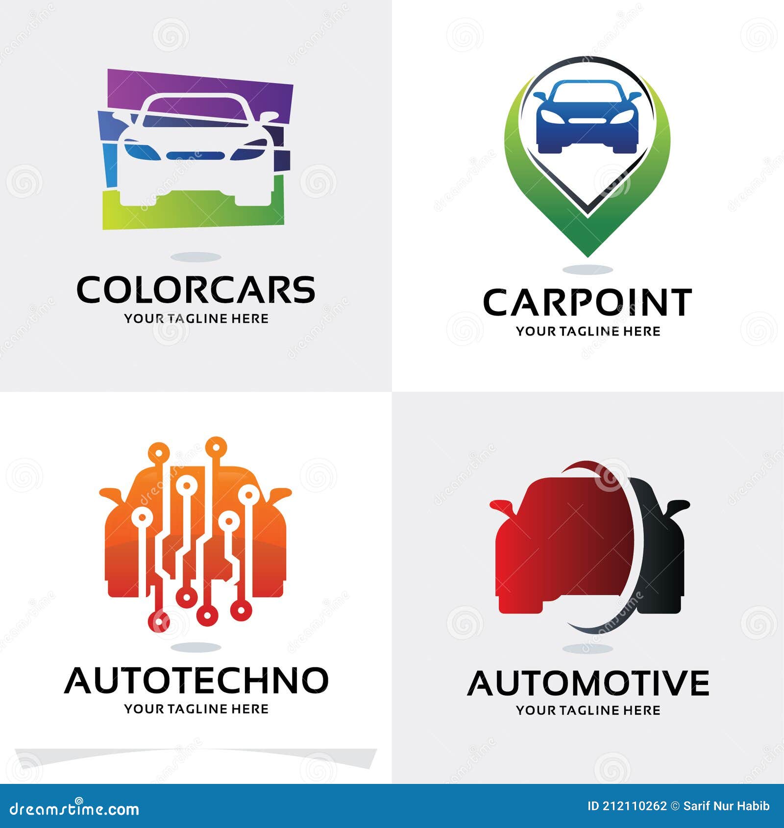 Automotive Car Logo Set Design Template Collection Stock Vector ...