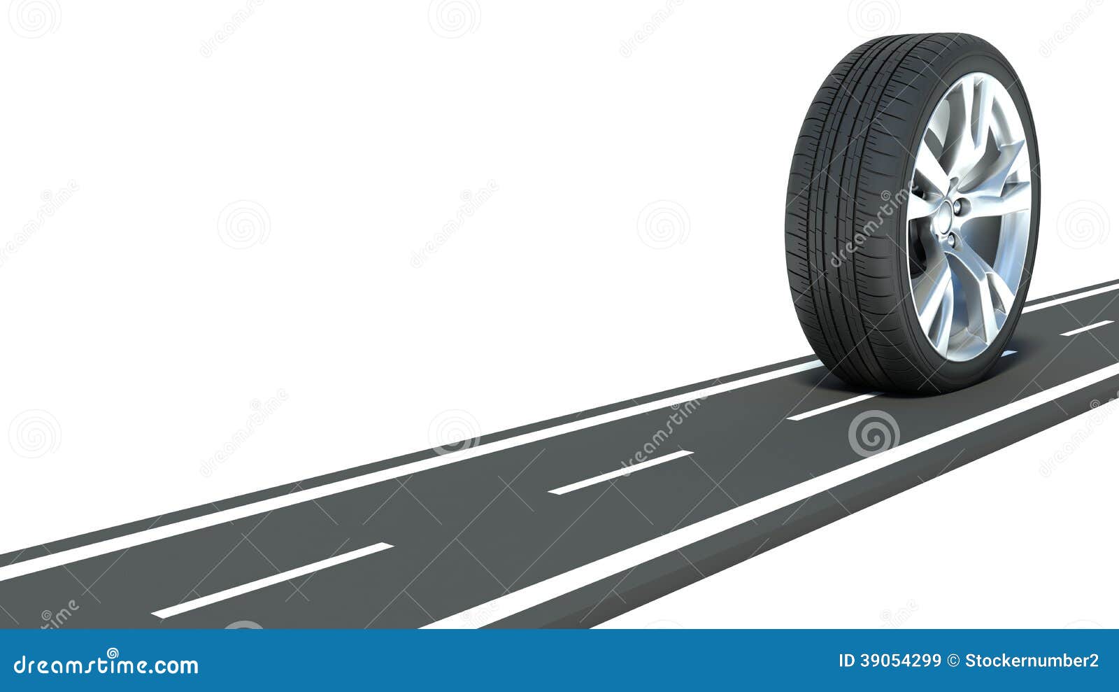 Automotive Concept. Wheel on the Road Stock Illustration - Illustration ...