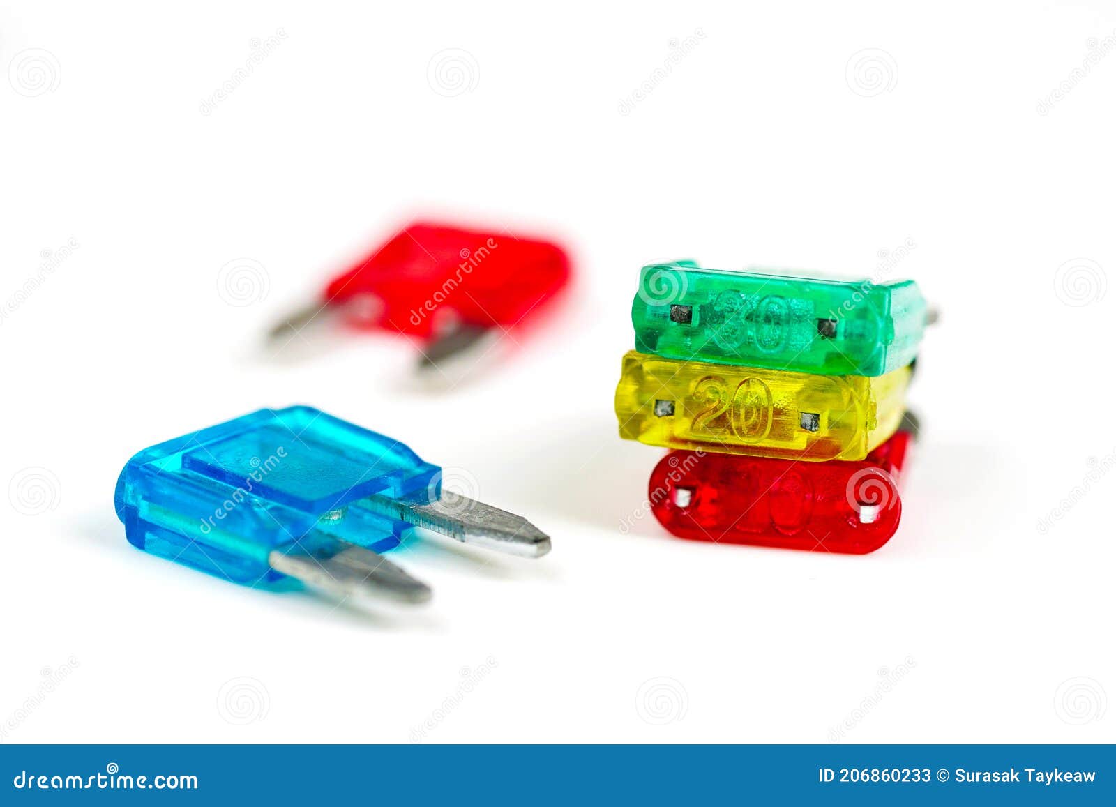 Automotive Electrical Fuses Isolated on White Background. Stock Image ...