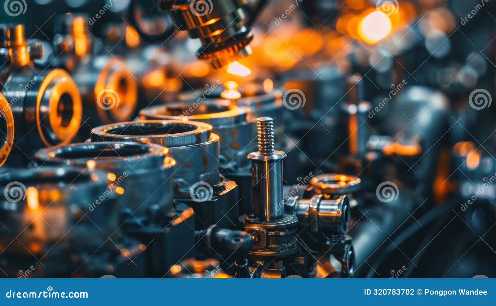 An Automotive Engine Assembly Line a Close-up of a Machine in a Factory ...