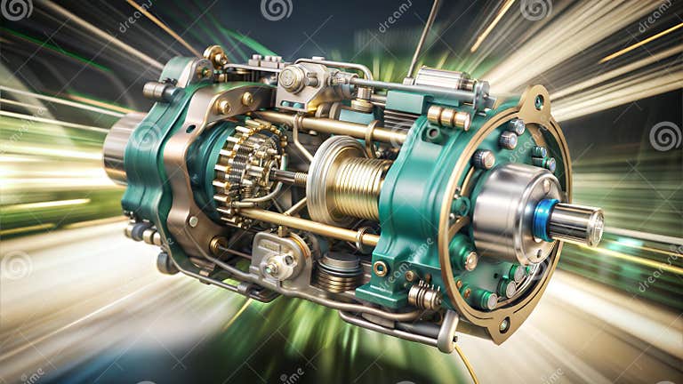 Automotive Engine Exploded View with Labels for Each Gear and Engine ...