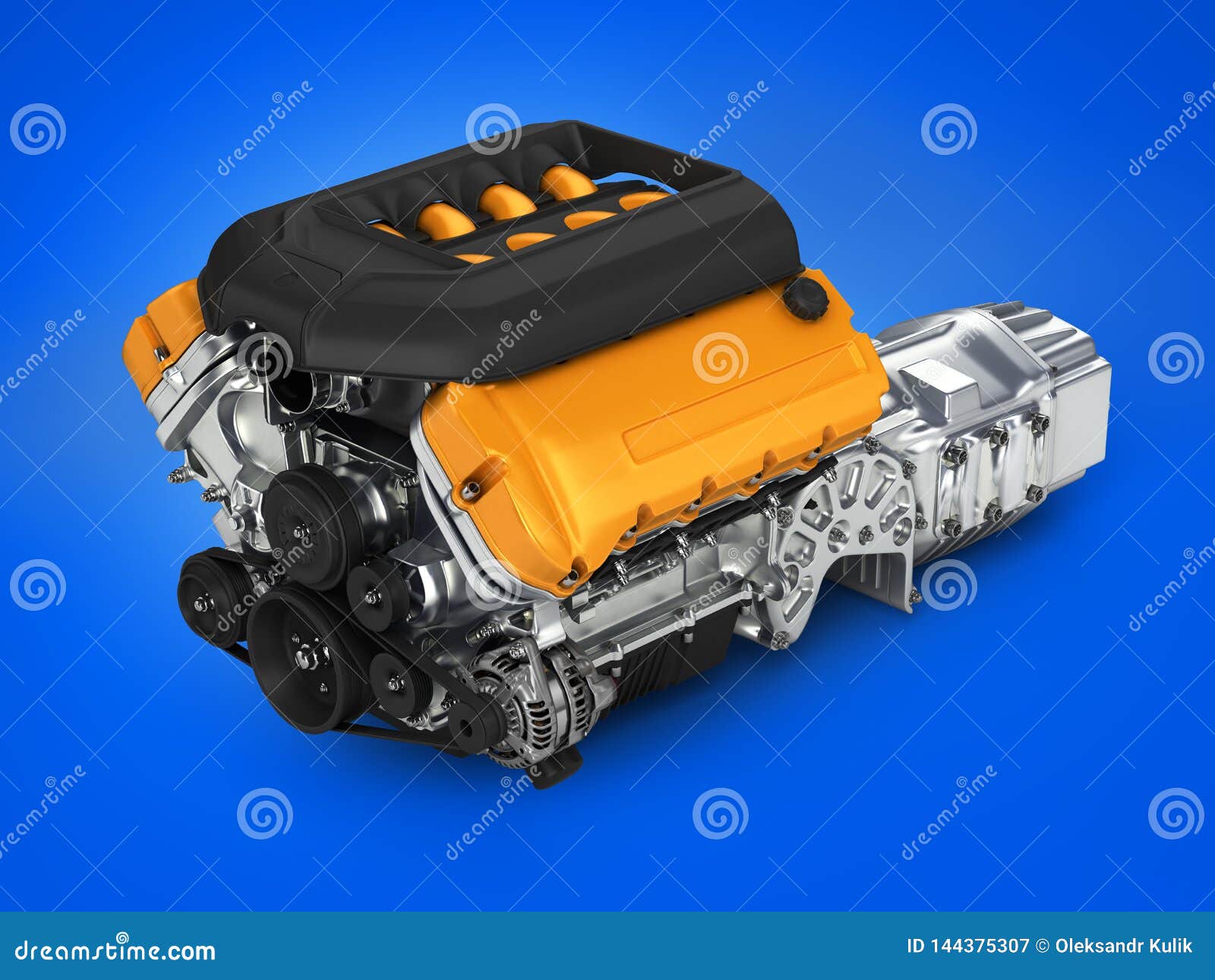 Automotive Engine Gearbox Assembly on Blue Gradient Background 3d Stock ...