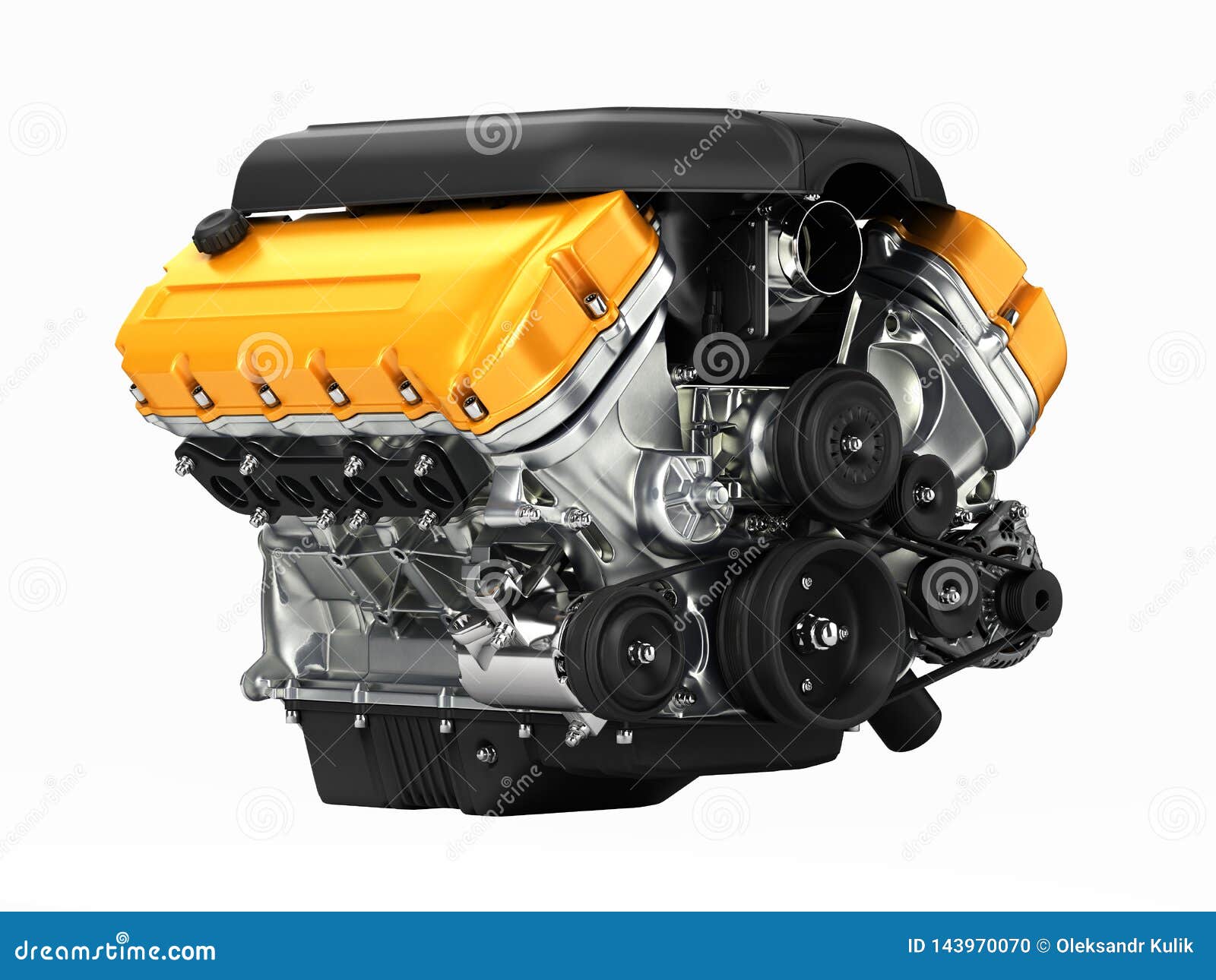 Automotive Engine Exploded View With Labels For Each Gear And Engine ...