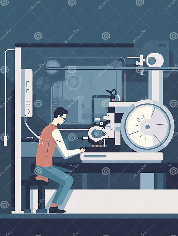 Automotive Engineer Testing a New Engine on a Dynamometer, Measuring ...