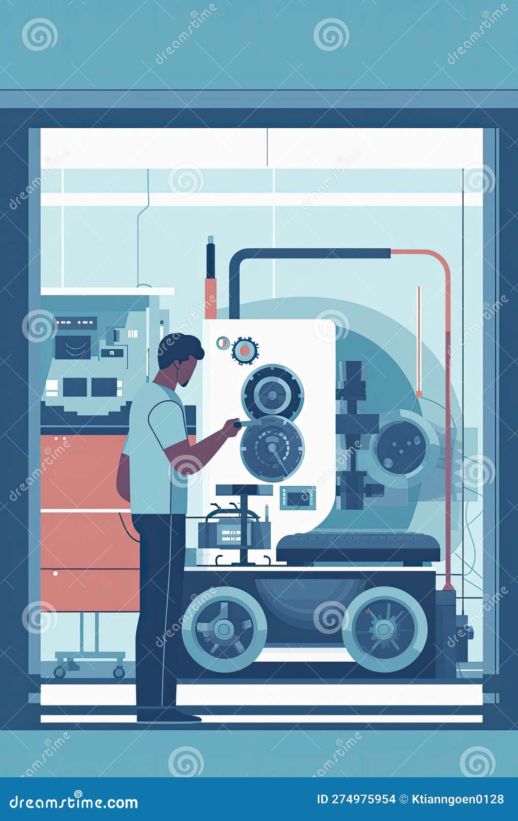 Automotive Engineer Testing a New Engine on a Dynamometer, Measuring ...