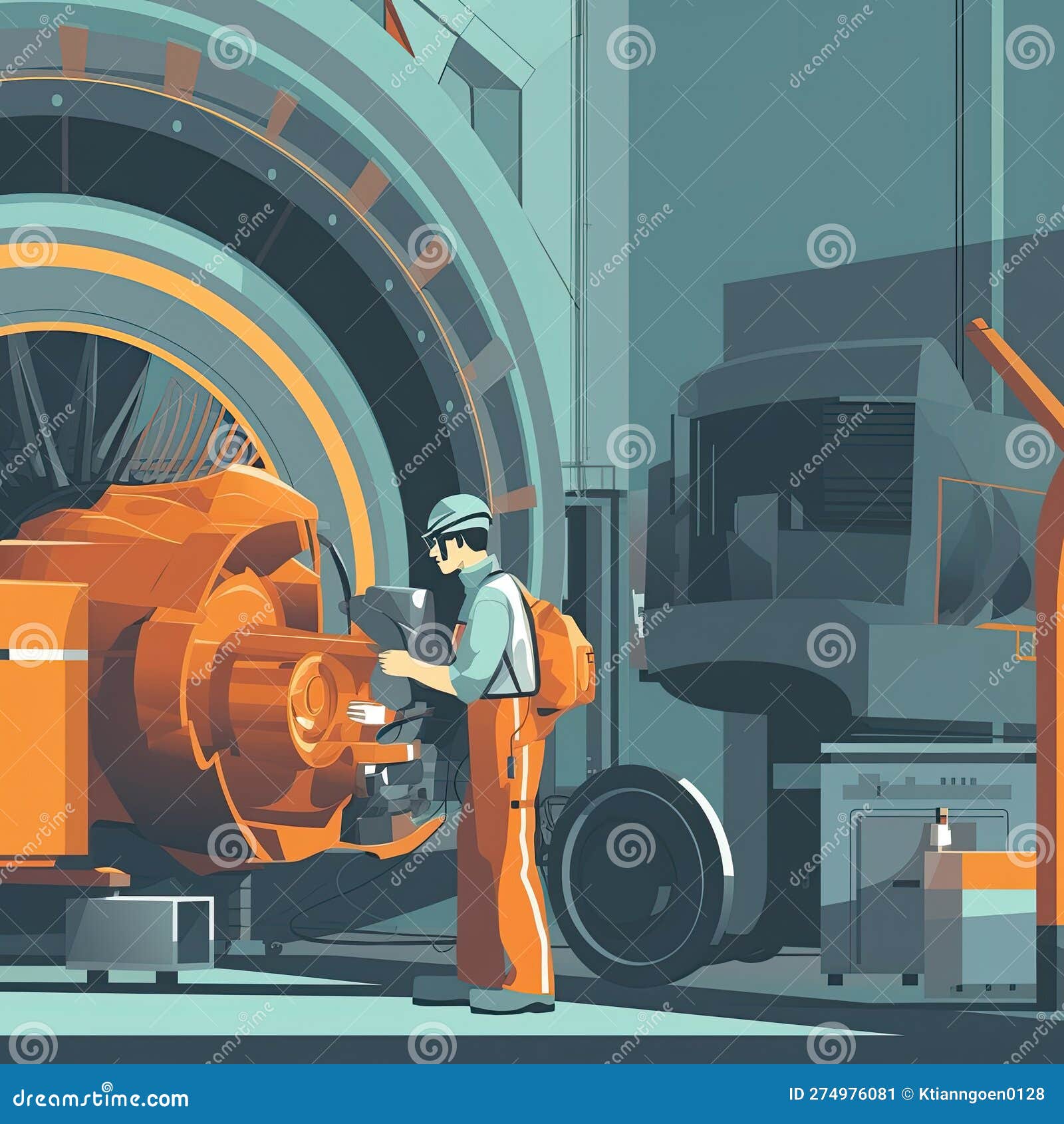 Automotive Engineer Testing a New Engine on a Dynamometer, Measuring ...