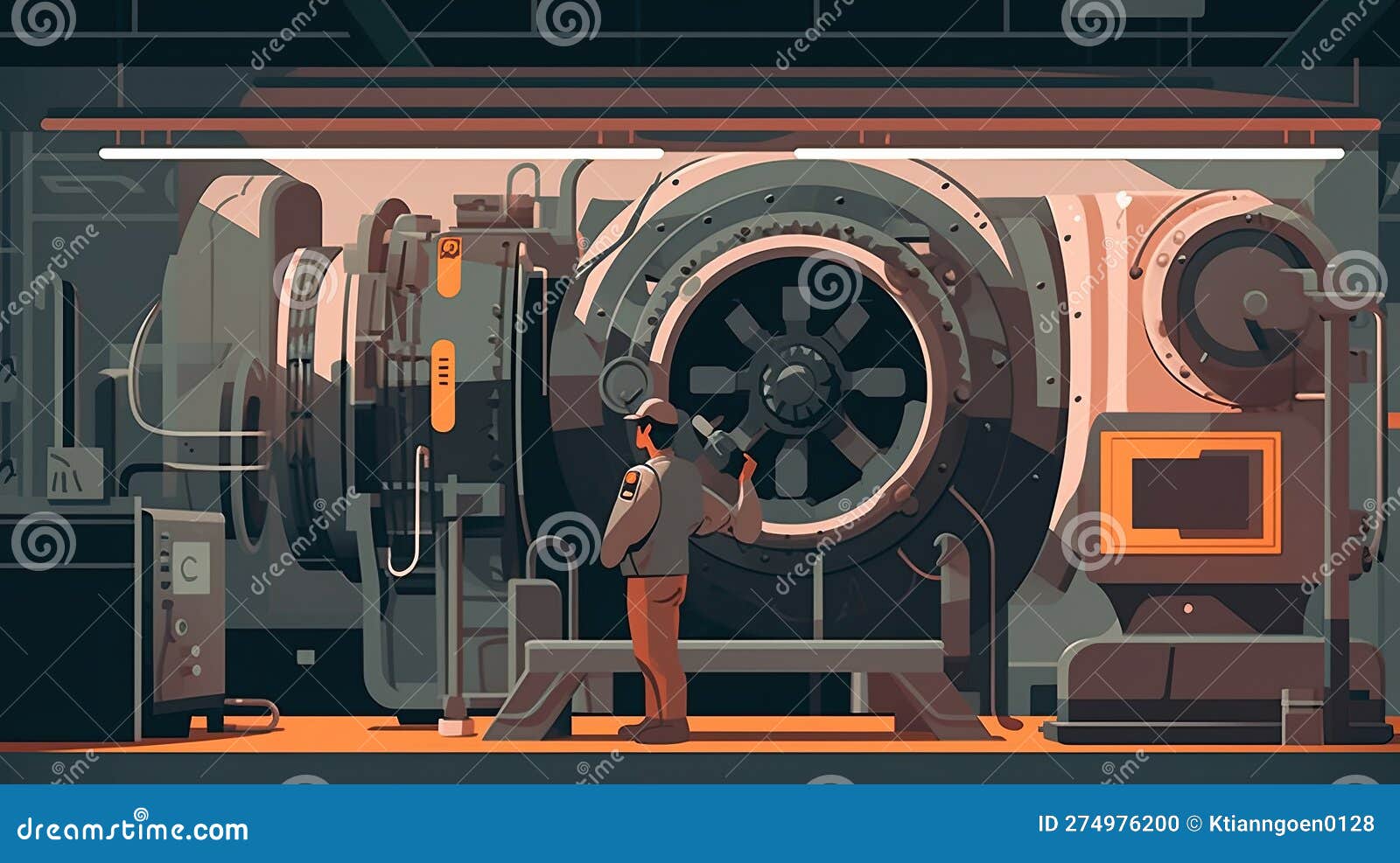 Automotive Engineer Testing a New Engine on a Dynamometer, Measuring ...