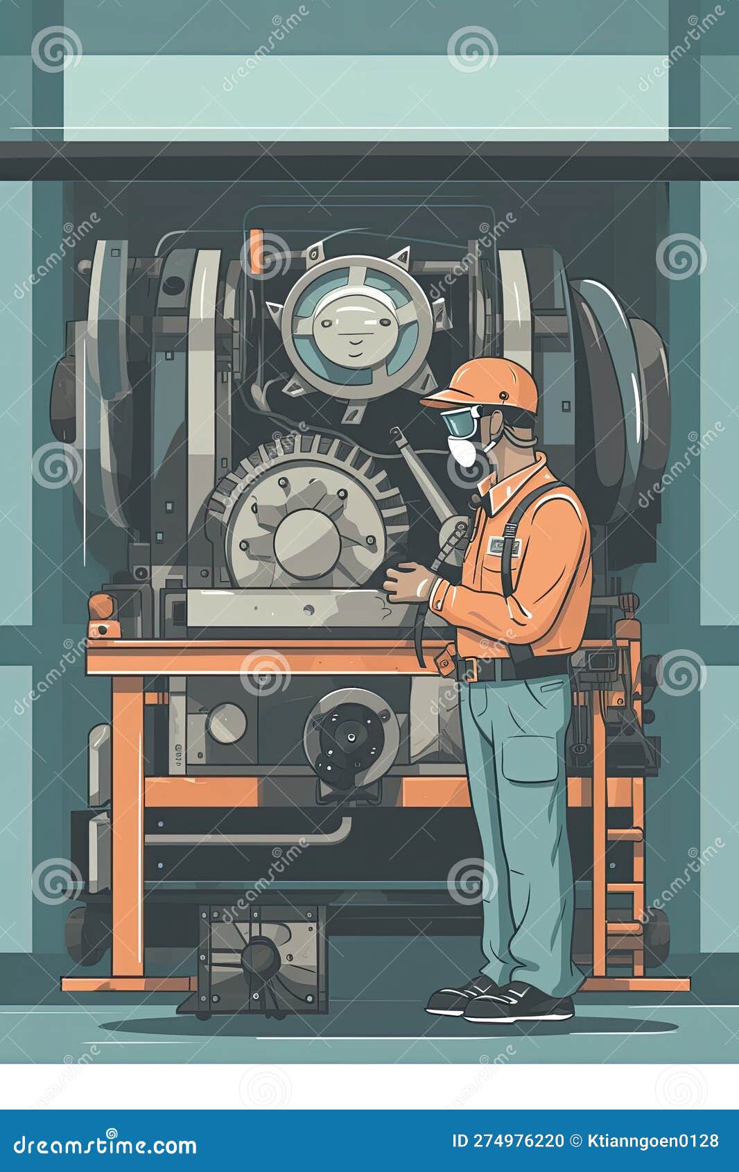 Automotive Engineer Testing a New Engine on a Dynamometer, Measuring ...