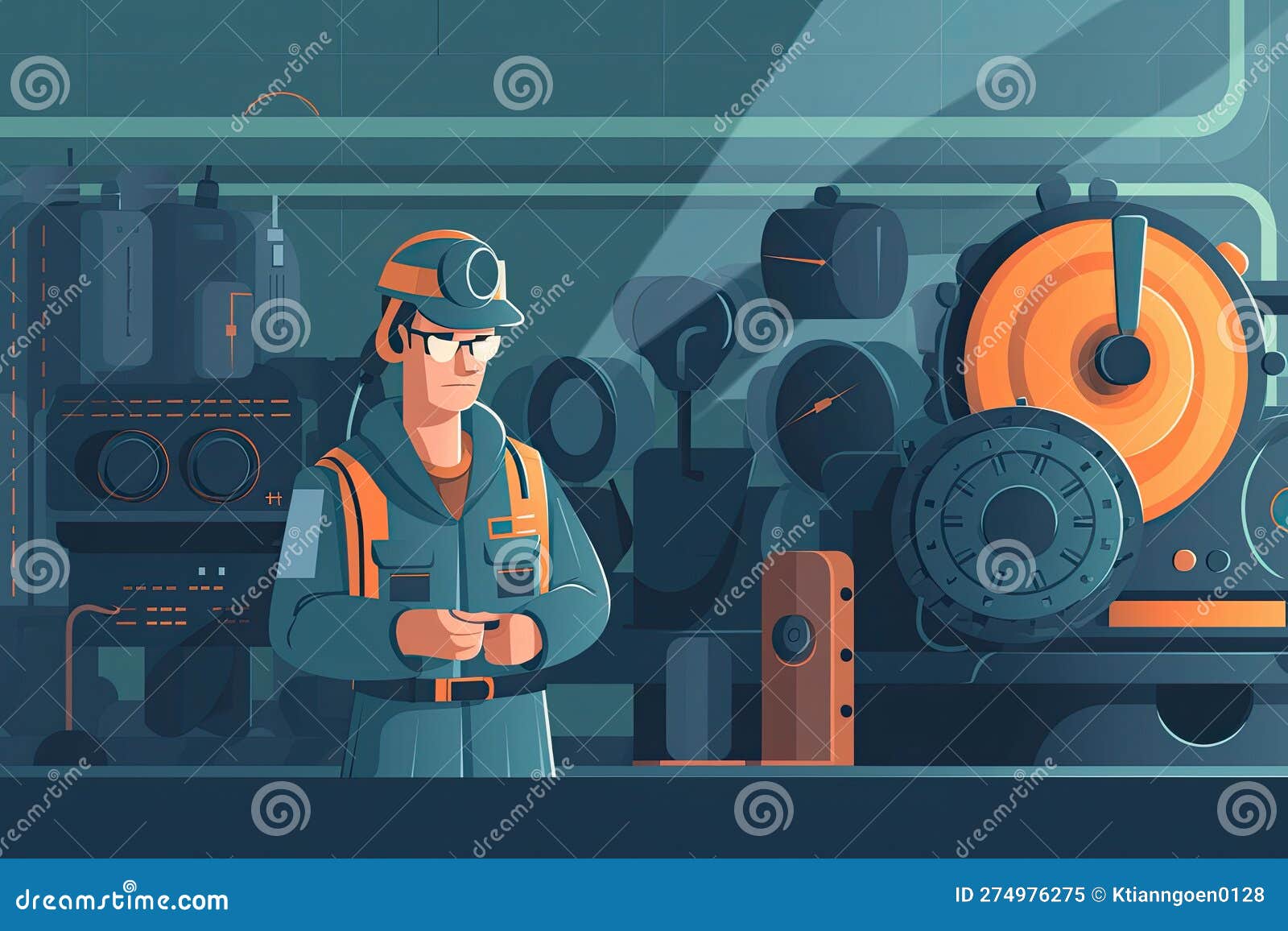 Automotive Engineer Testing a New Engine on a Dynamometer, Measuring ...