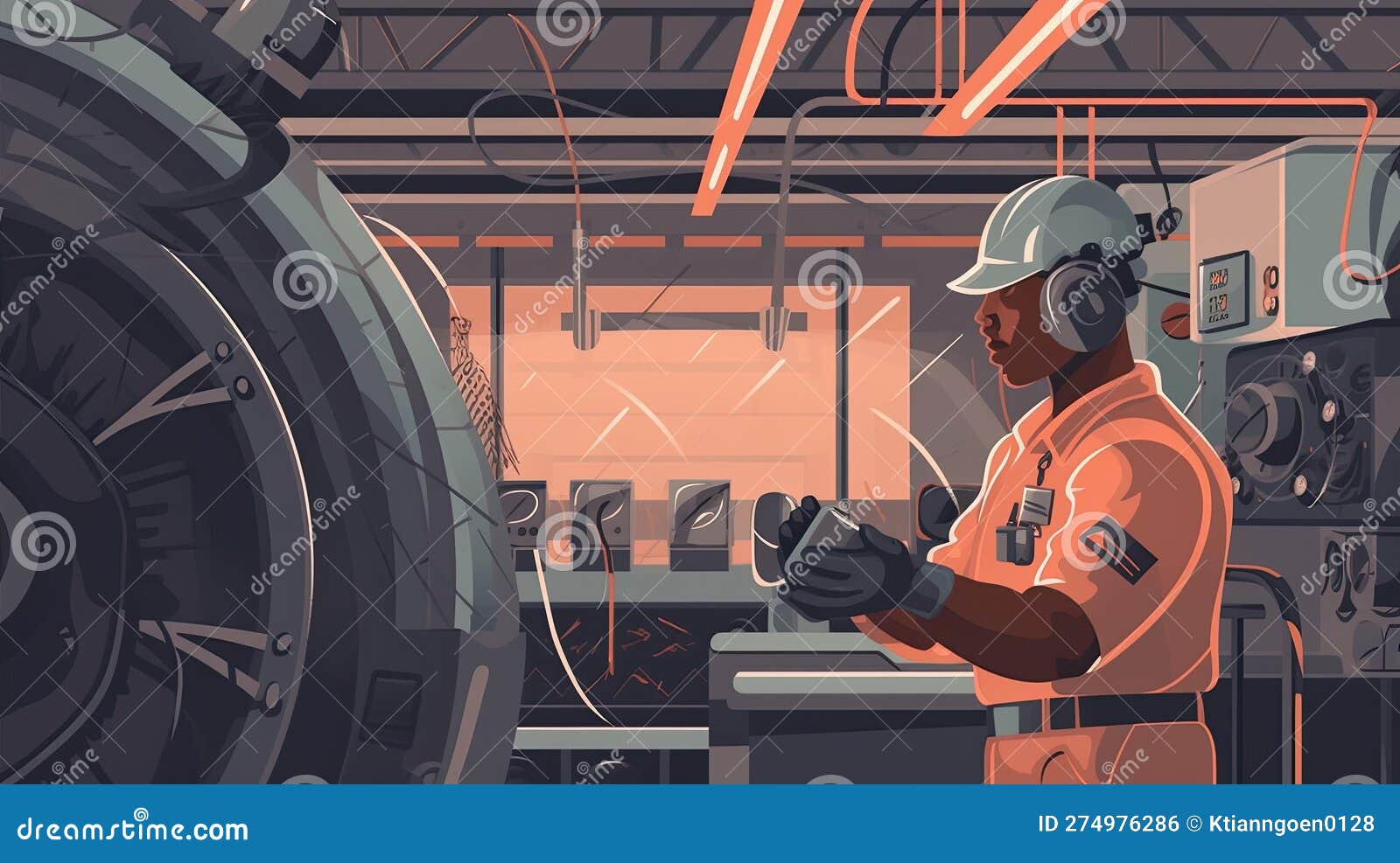 Automotive Engineer Testing a New Engine on a Dynamometer, Measuring ...
