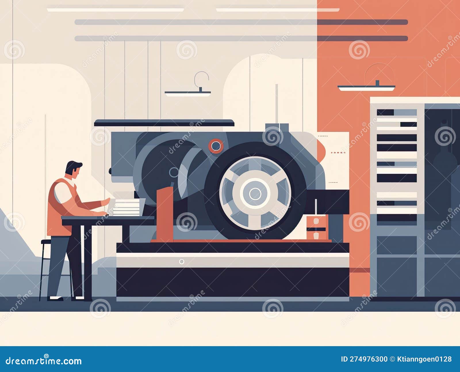 Automotive Engineer Testing a New Engine on a Dynamometer, Measuring ...