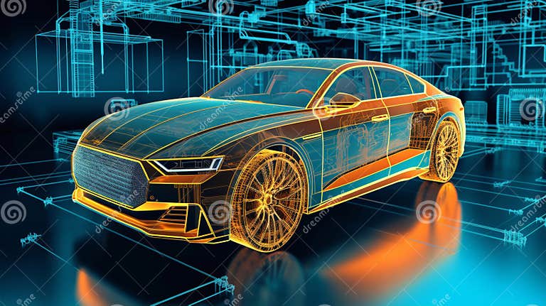 Automotive Engineer Uses Digital Tablet with Augmented Reality for Car ...