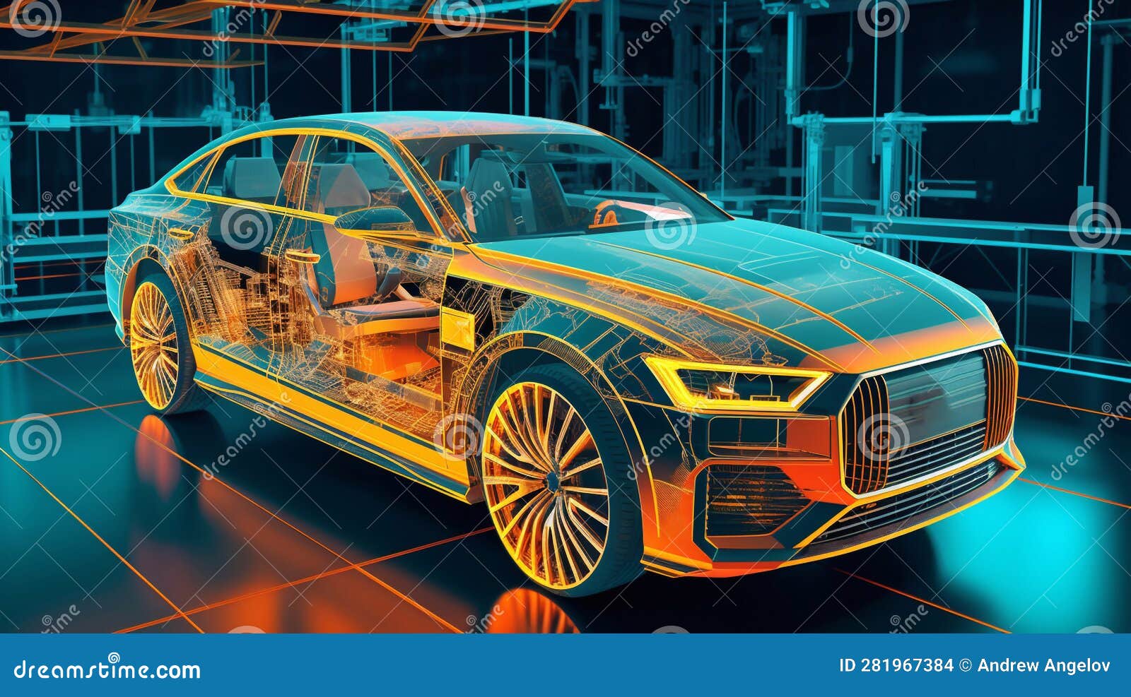 Automotive Engineer Uses Digital Tablet with Augmented Reality for Car ...