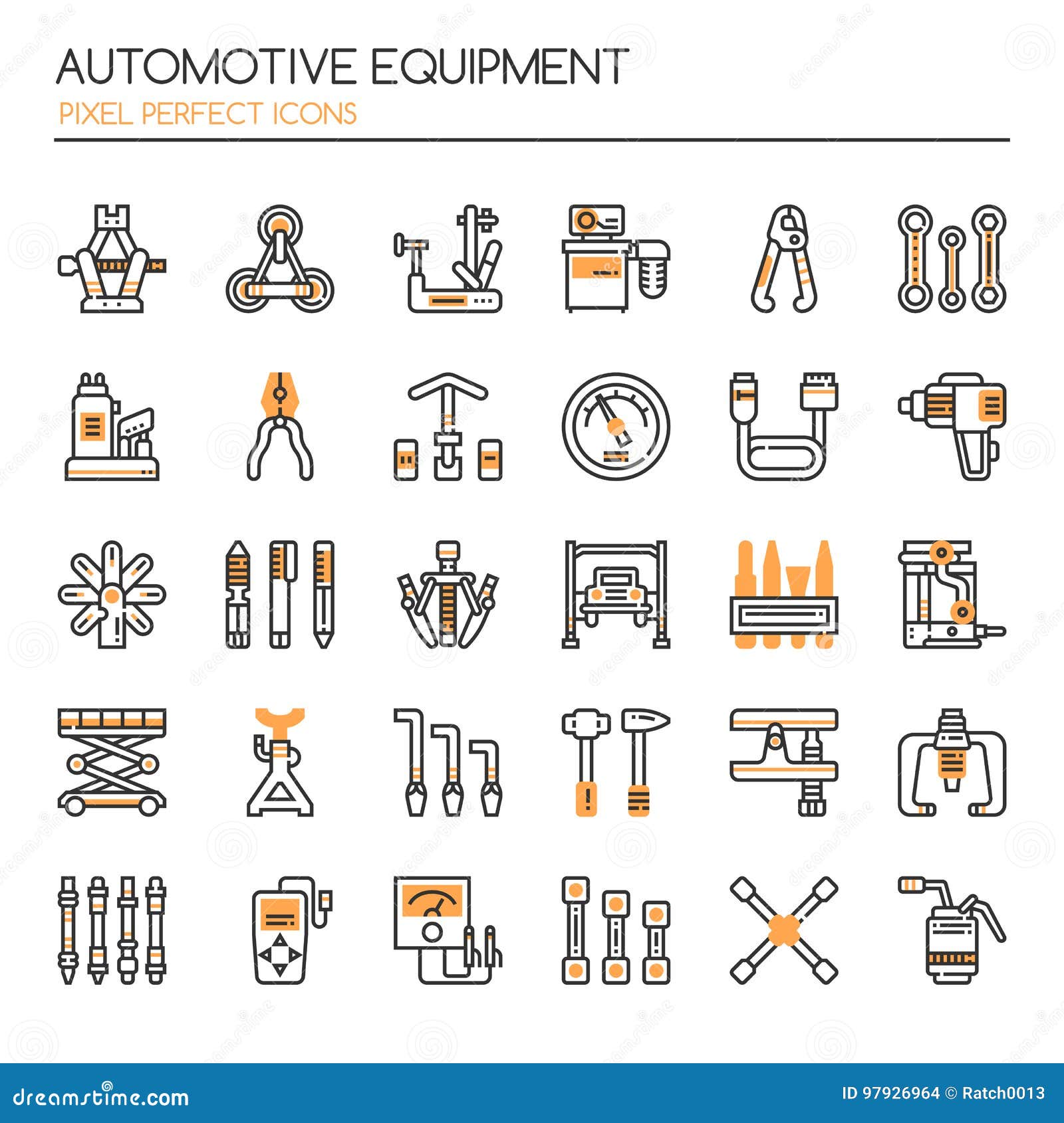 Automotive Equipments stock vector. Illustration of icon - 97926964