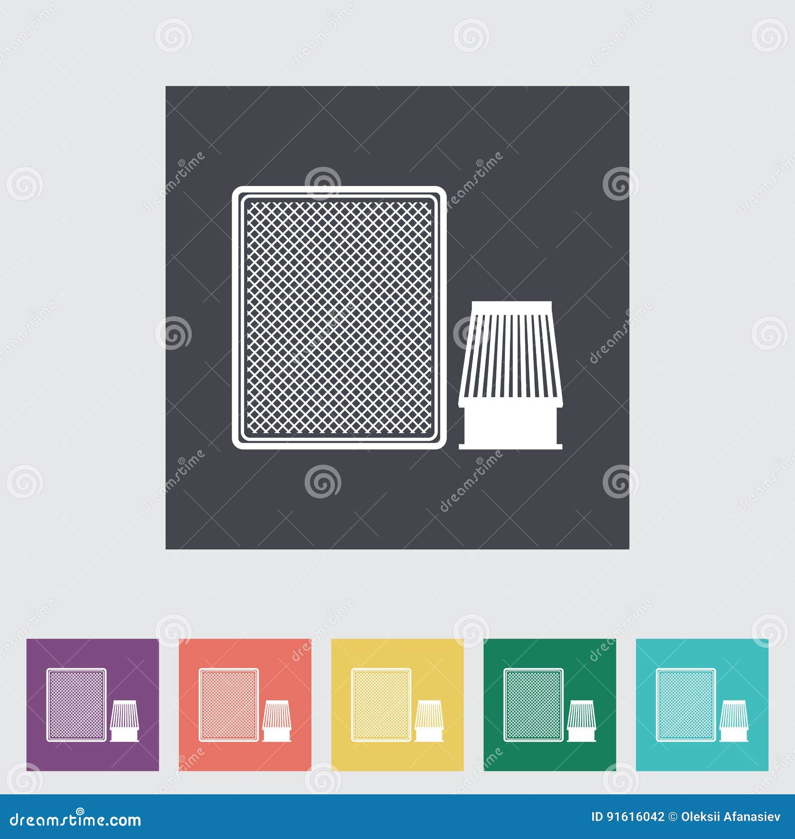 Automotive Filter Flat Icon. Stock Vector - Illustration of technique ...