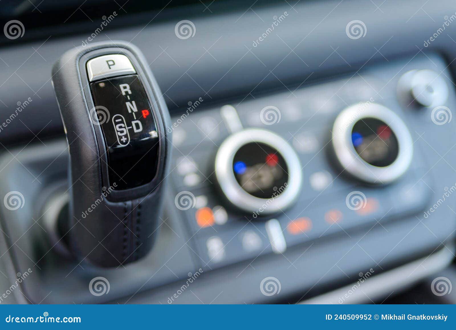 Automotive Gear Lever or Shift Lever Installed in the Car Stock Photo ...