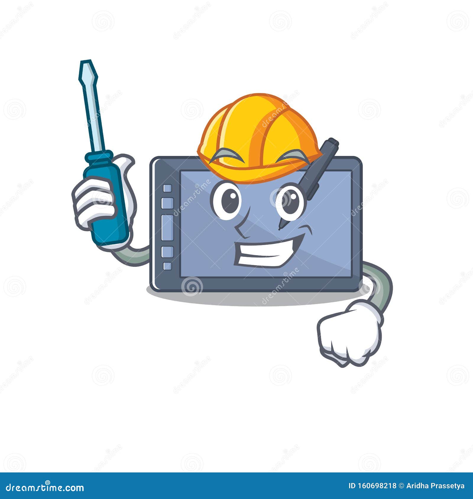 Automotive Graphic Tablet on the Mascot Table Stock Vector ...