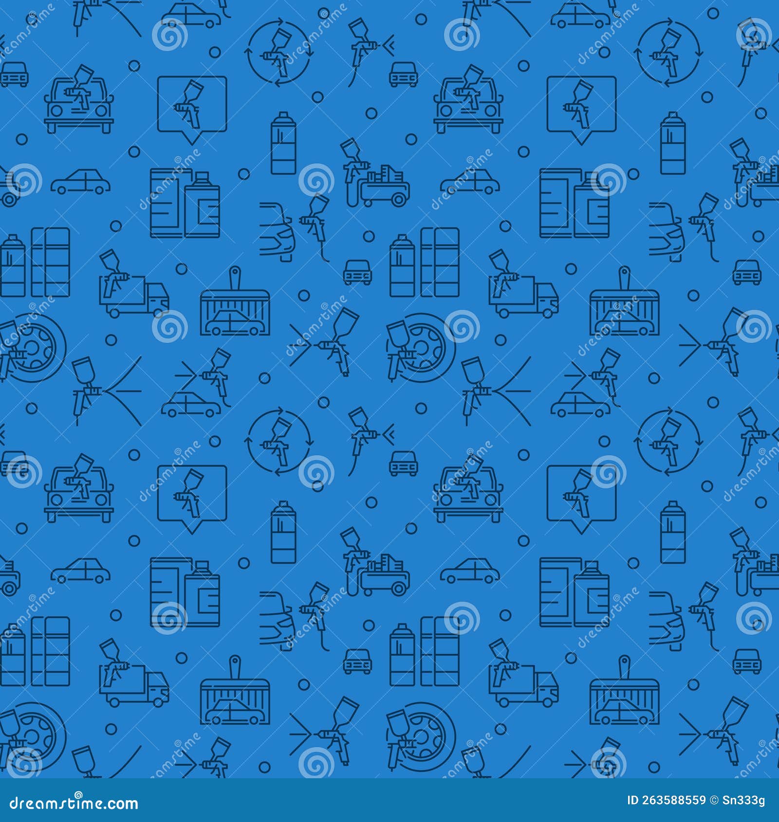 Automotive Paint Vector Auto Paint Spray Blue Outline Seamless Pattern ...