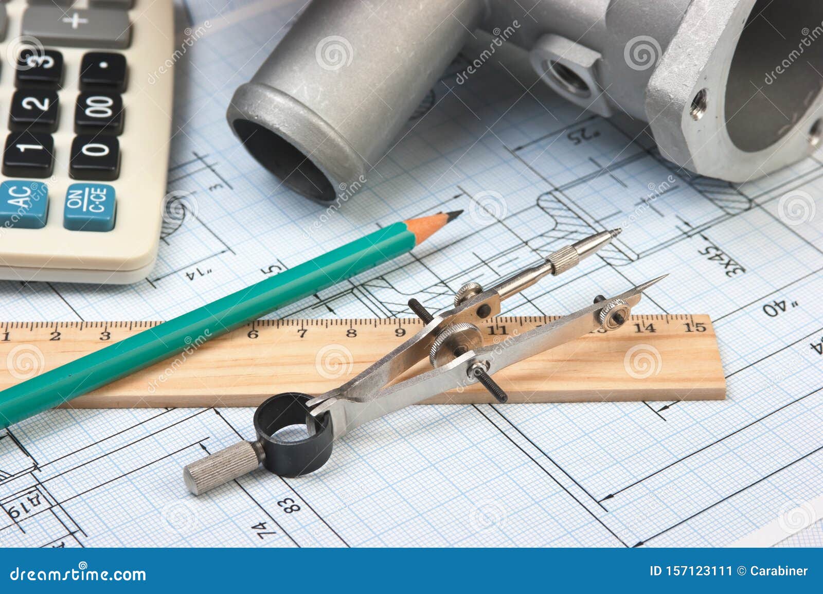 Automotive Parts and Drawing Stock Image - Image of details, tool ...