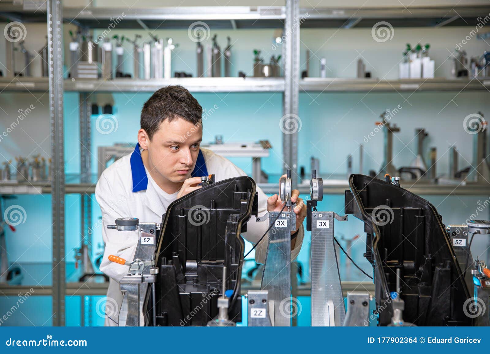The Engineer Performs Freezing Of The Casting Using A Special Machine ...