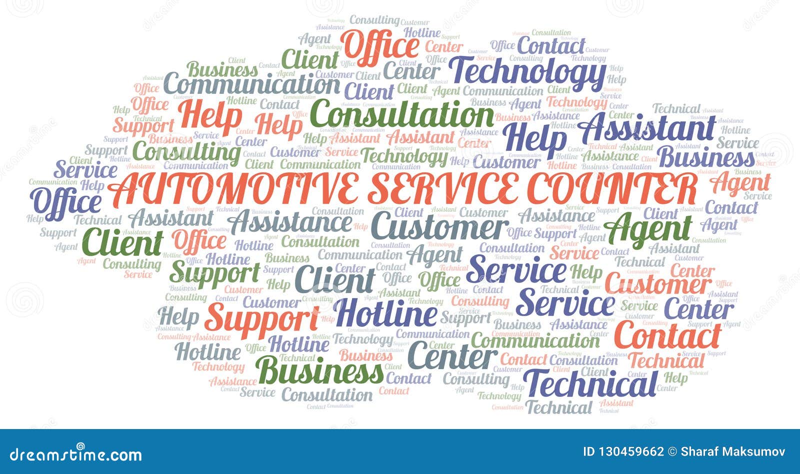 Automotive Service Counter Word Cloud. Stock Illustration ...