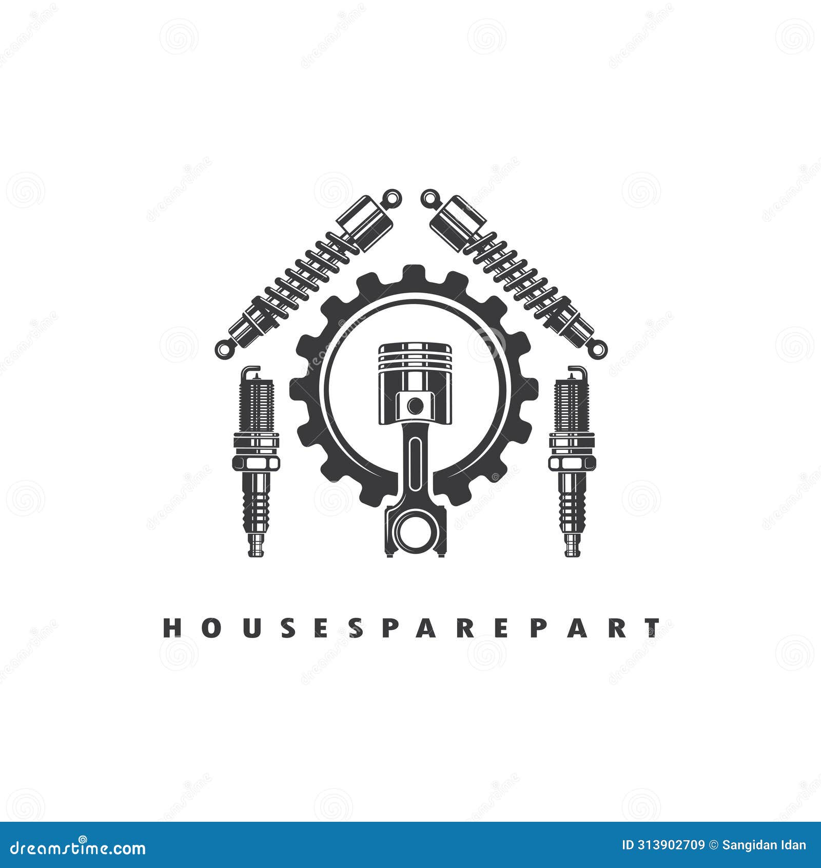 Automotive Sparepart House Icon Vector Concept Design Template Stock ...
