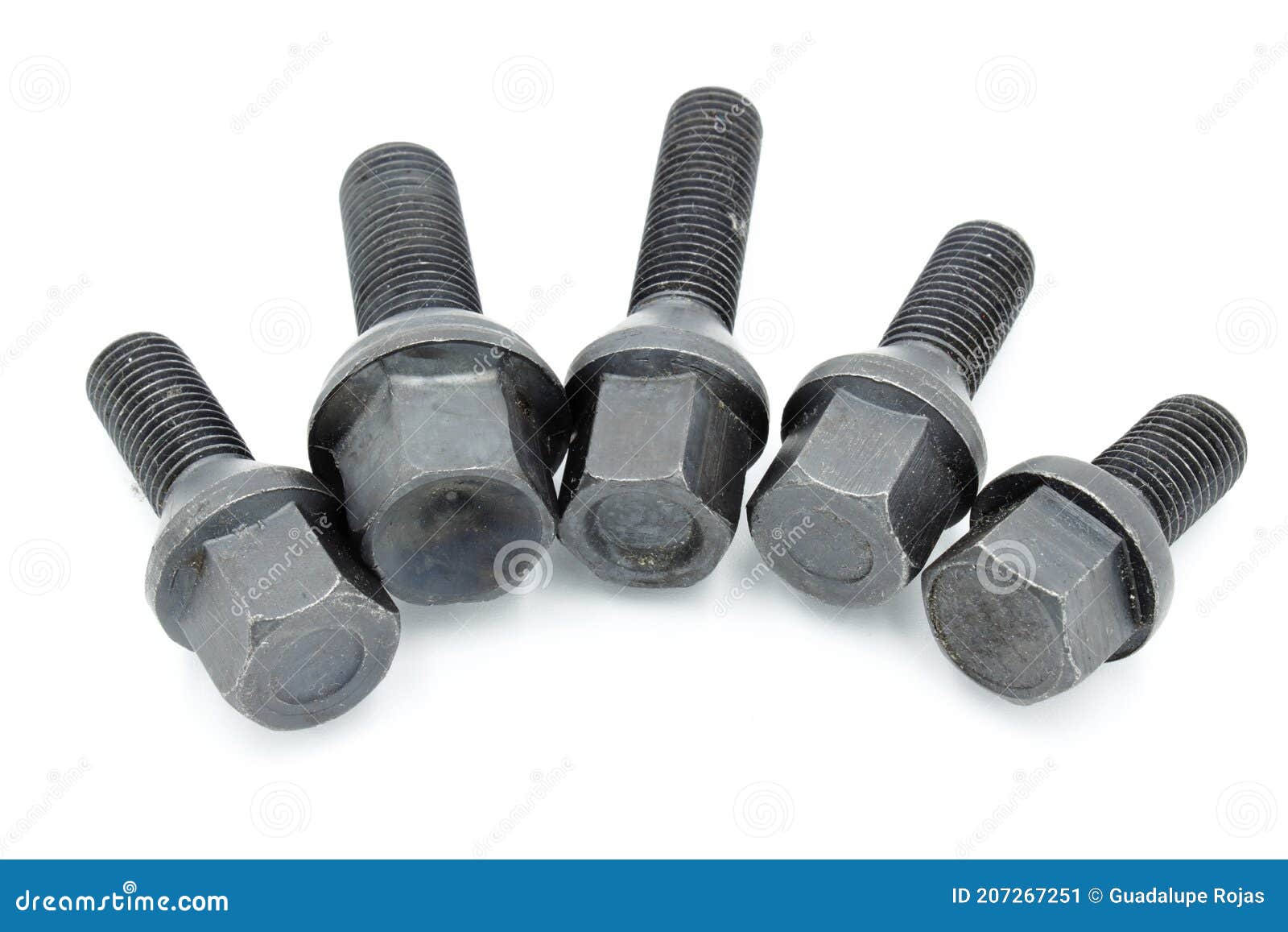 Automotive Stud of Different Sizes and Measures on a White Background ...