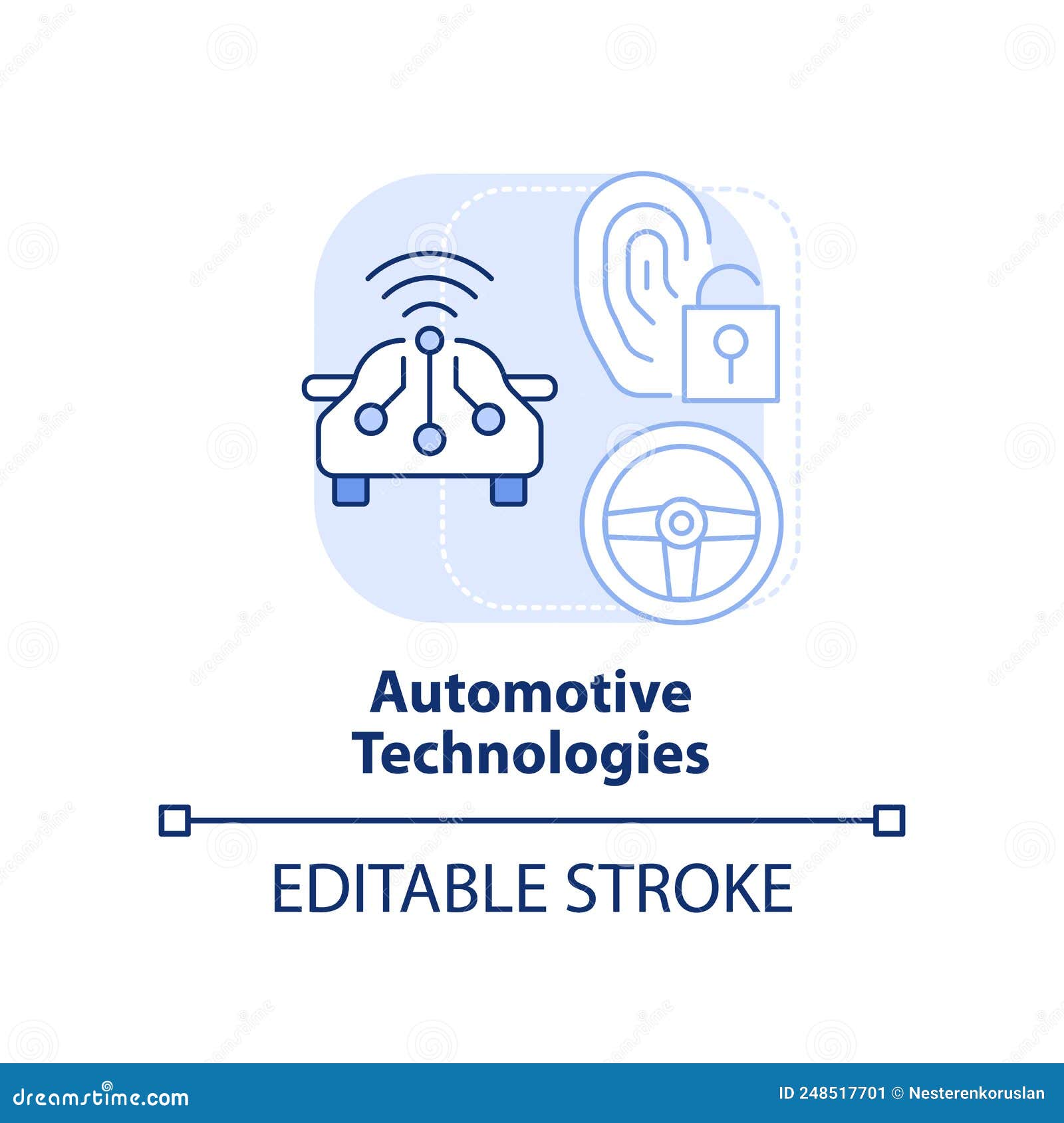 Automotive Technologies Light Blue Concept Icon Stock Vector ...