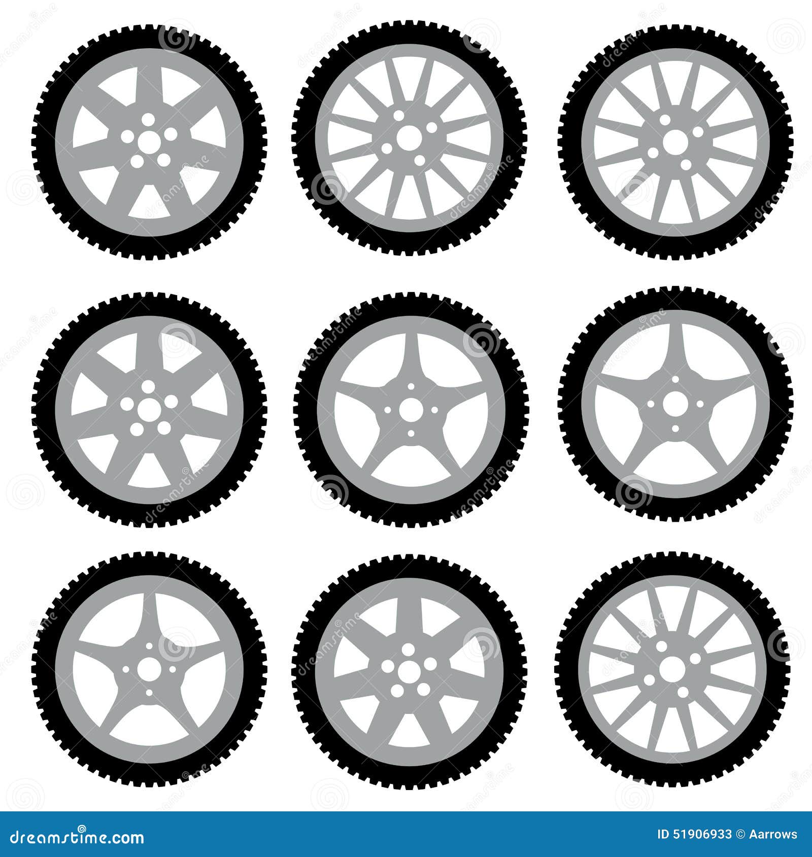 Automotive Wheel with Alloy Wheels. Vector Stock Vector - Illustration ...