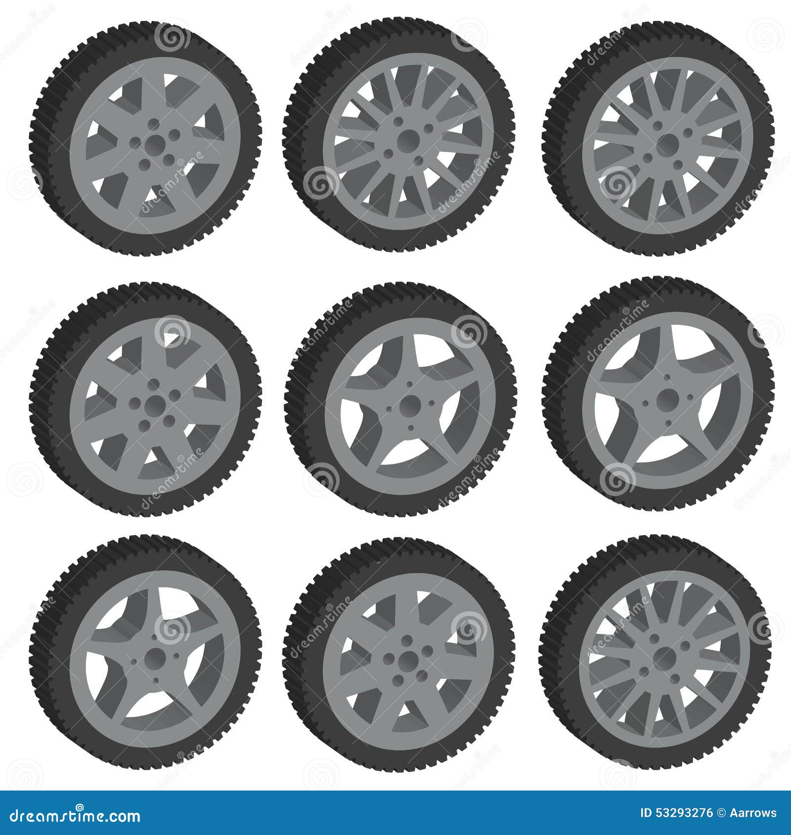 Automotive Wheel with Alloy Wheels. Vector Stock Photo - Image of easy ...