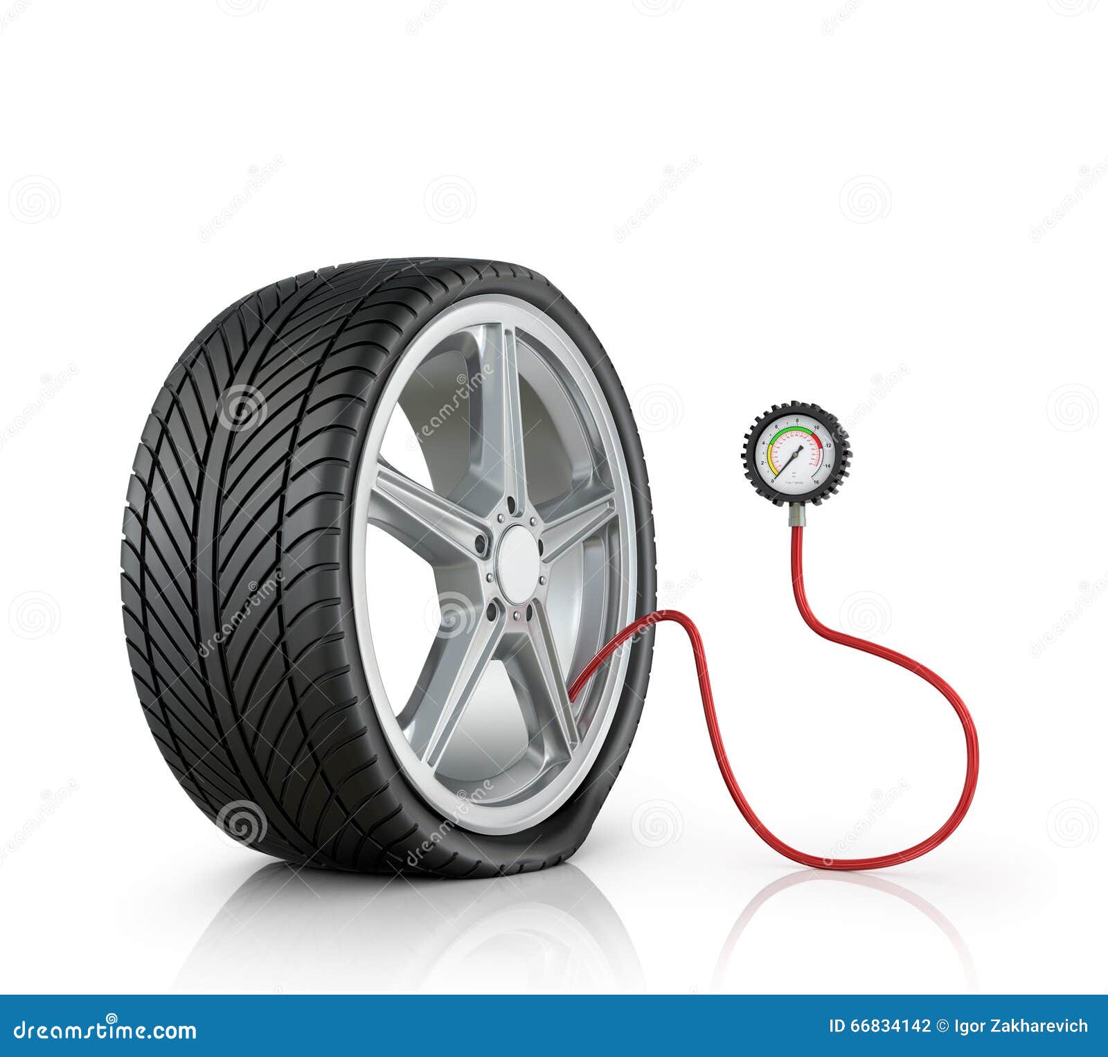 Automotive Wheel with Lowered Pressure Sensor Stock Illustration ...