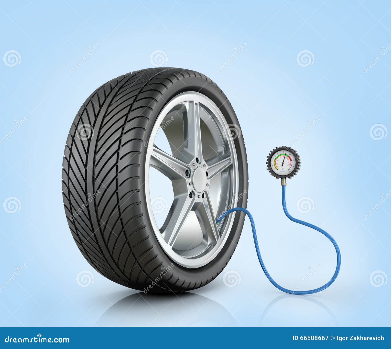 Automotive Wheel with a Pressure Sensor Stock Image - Image of race ...