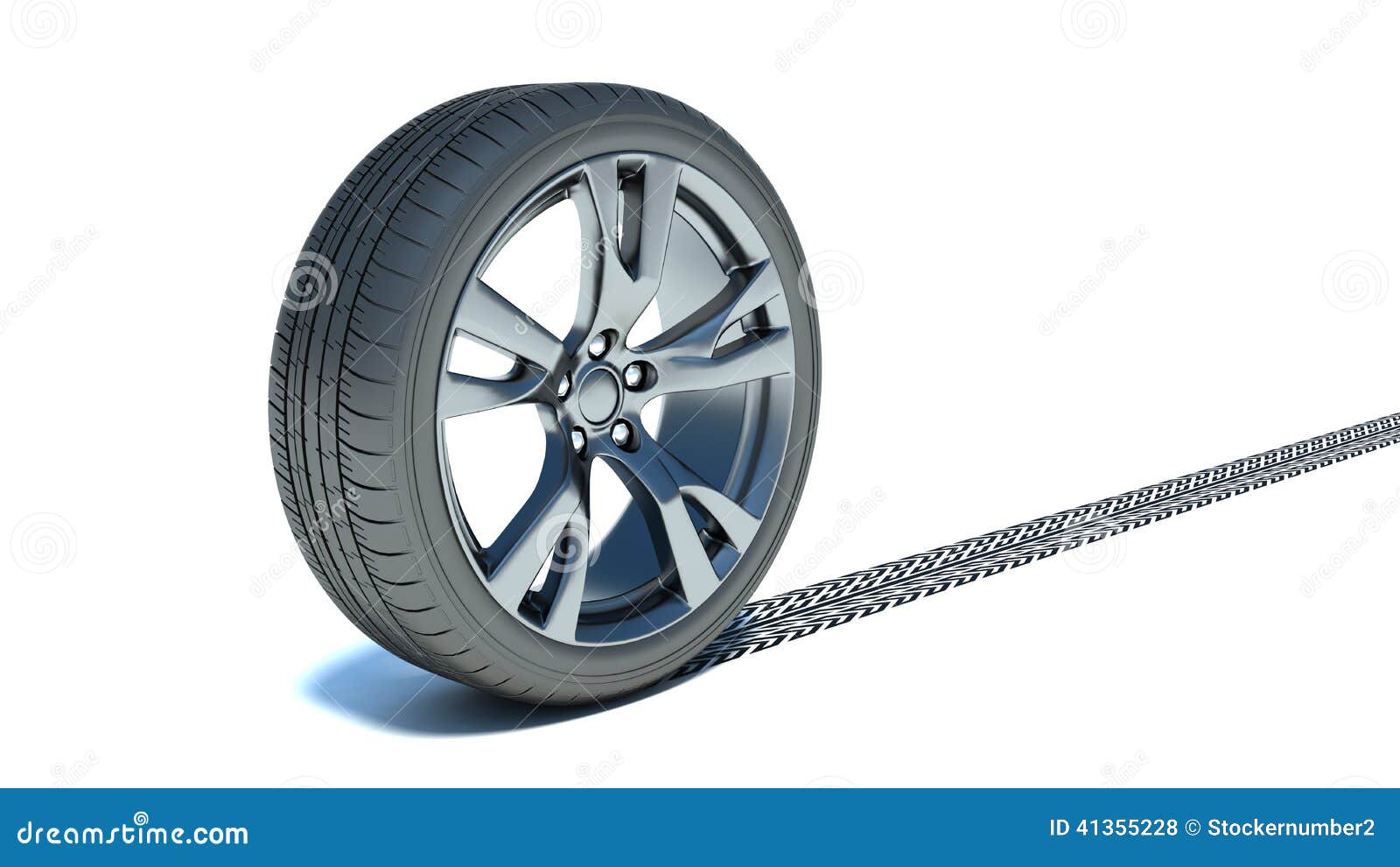 Automotive Wheel and Track Him Stock Illustration - Illustration of ...