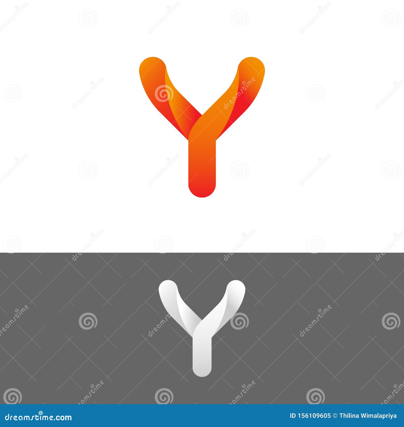 Abstract Orange Color Y Letter Logo Vector Stock Illustration ...