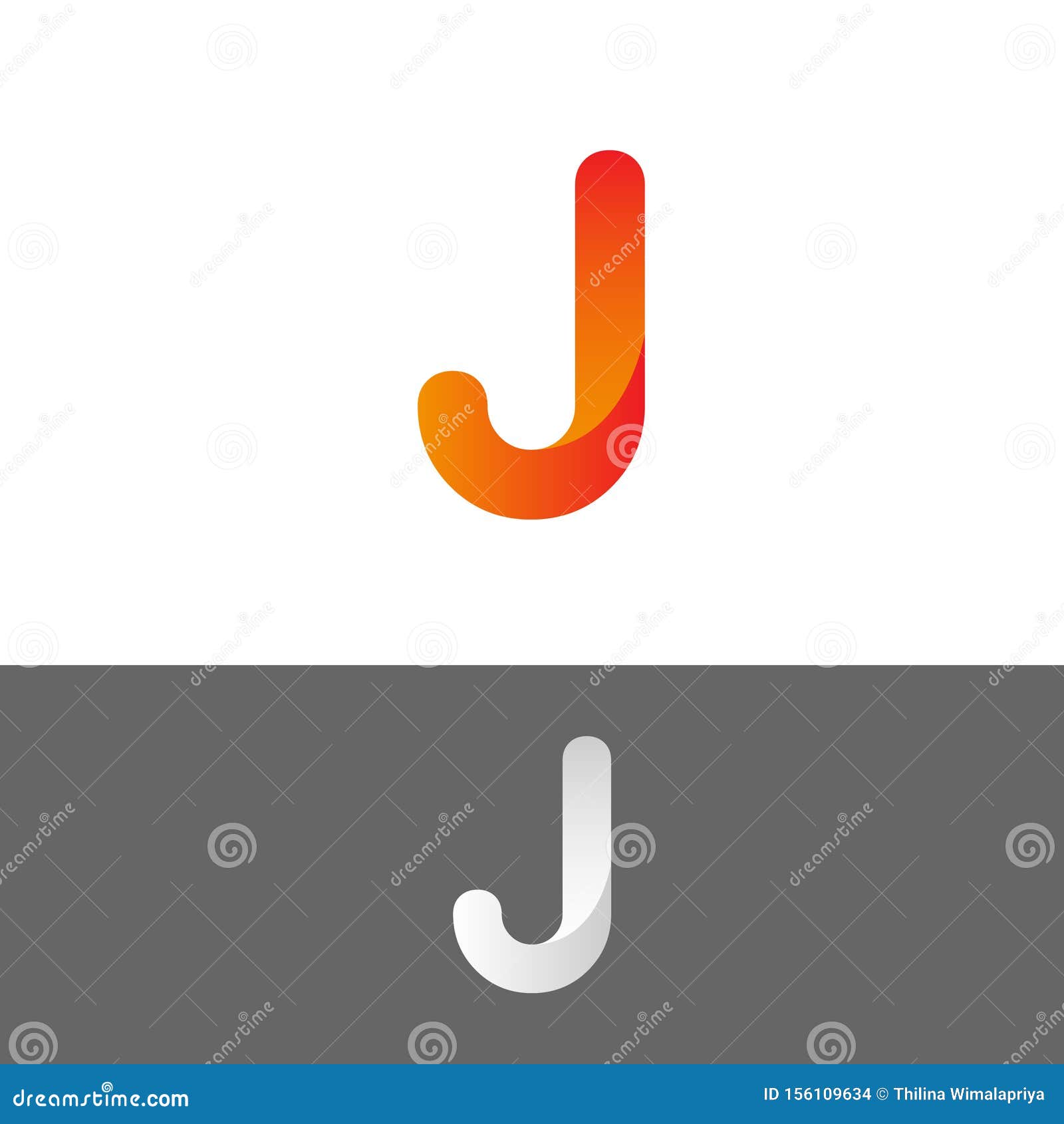 Abstract Orange Color J Letter Logo Vector Stock Illustration ...