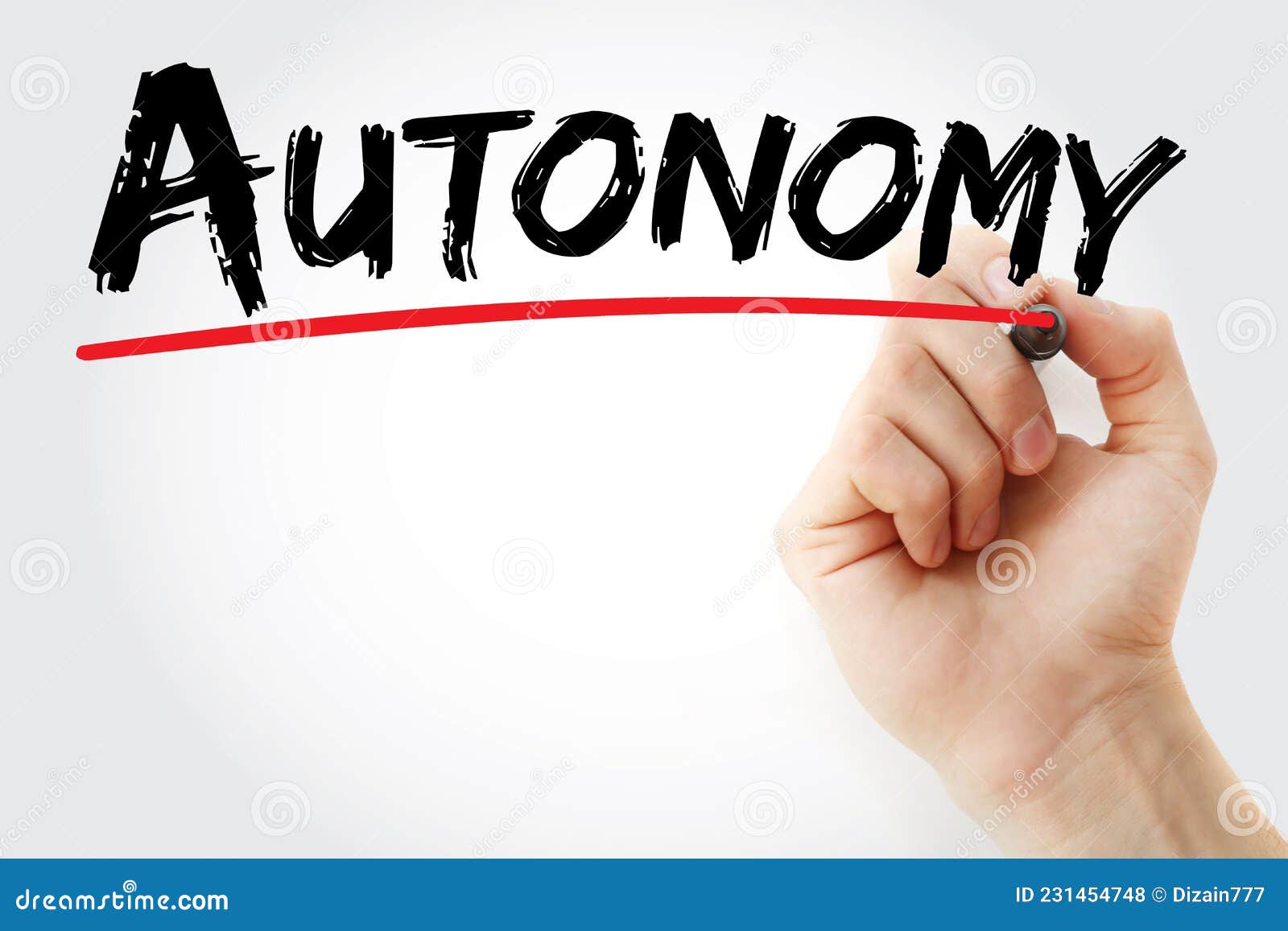 Autonomia De Escrita Manual Com Marcador Foto de Stock - Imagem de ...