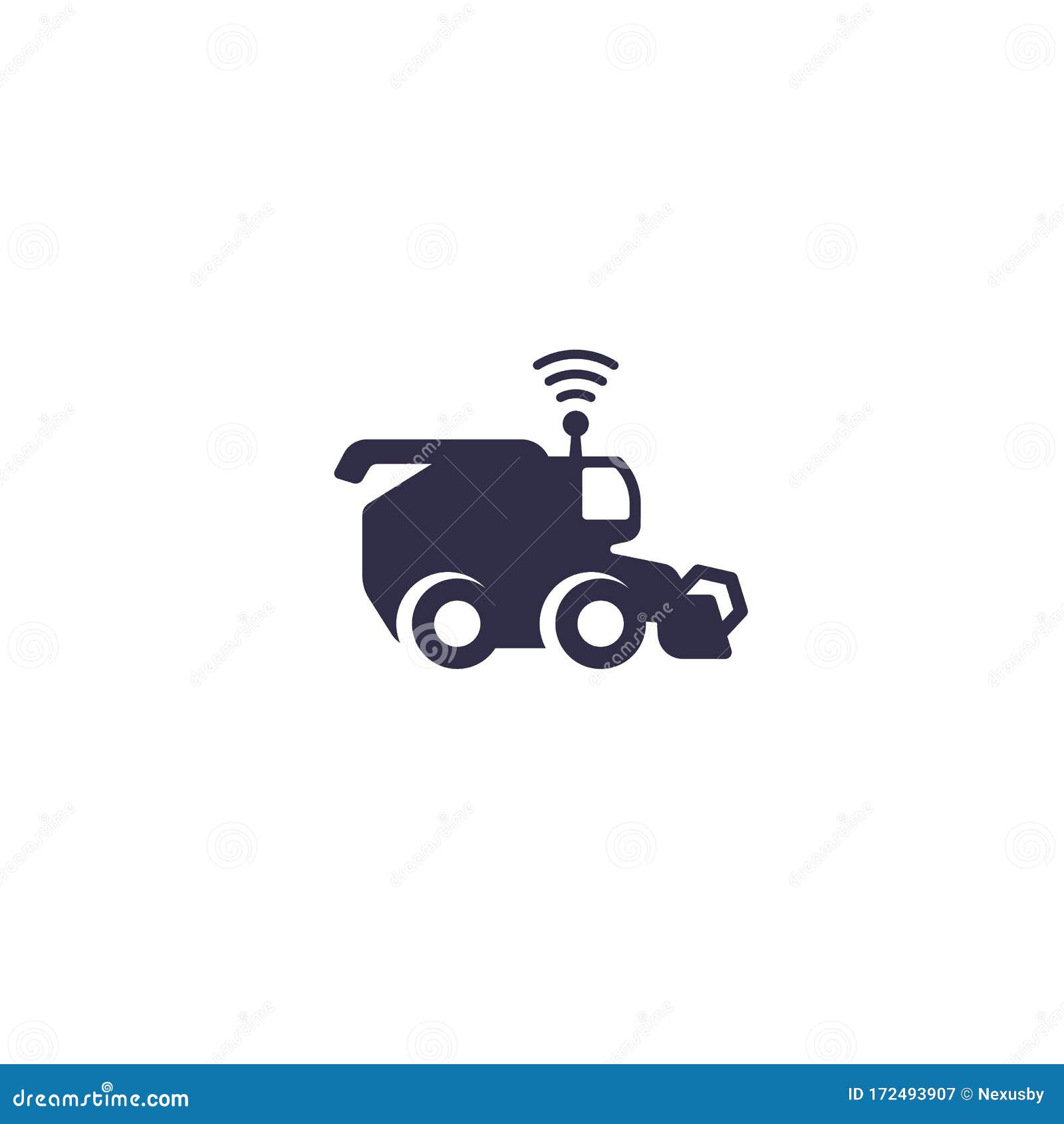 Autonomous Agricultural Combine Harvester Icon Stock Vector ...