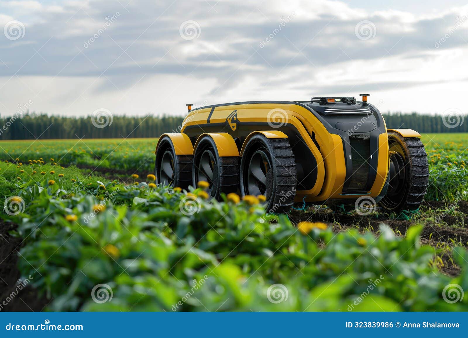 Autonomous Agricultural Robot With Robotic Arm. Smart Farm Concept ...