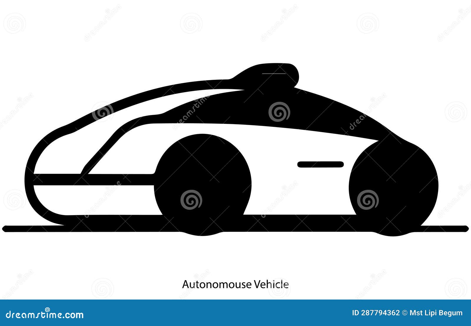Autonomous Automobile Linear Icon. Self Driving Car Vector Concept ...